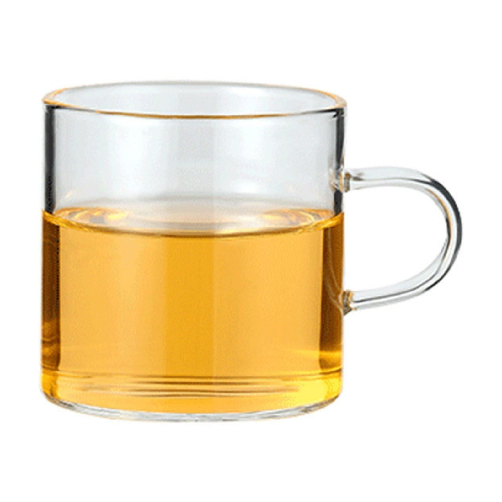 ZDCA Elegant 100ml Transparent Glass Tea Cup With Colorful Handle For ...