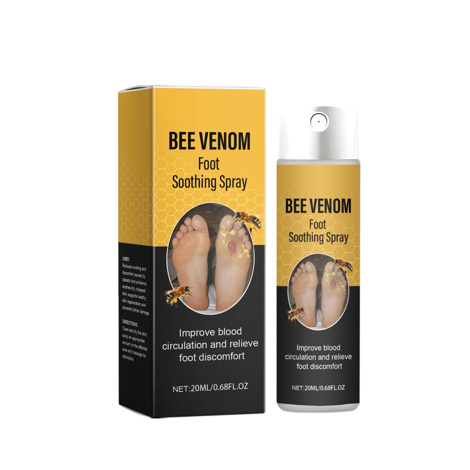 ZDCA Foot Soothing Spray Swelling Itch Care 20ML Removes Bacteria and ...