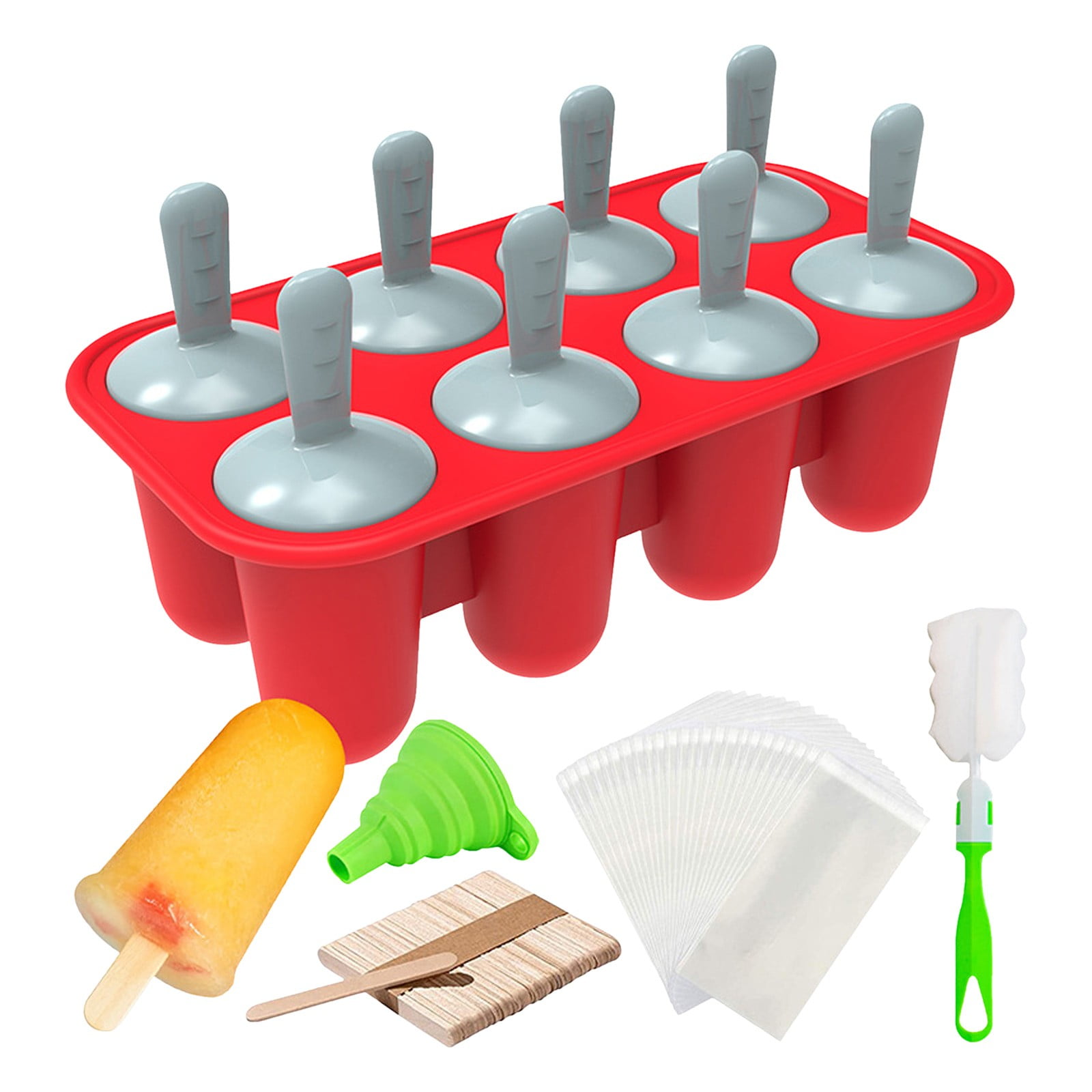 ZDCA Mini Ice Pop Maker Set 8 Cavity Silicone Mo.lds For Kids Home Use ...