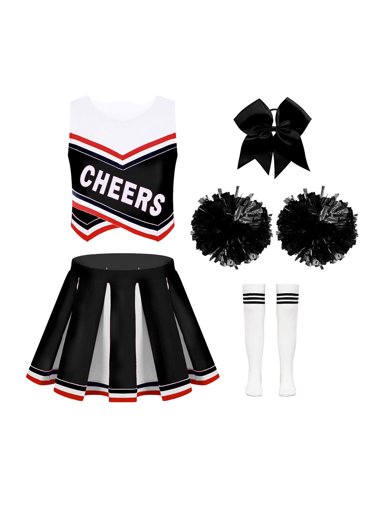 ZDHoor 5Pcs Girls Cheerleader Costume Uniform Cheerleading Dance Dress ...