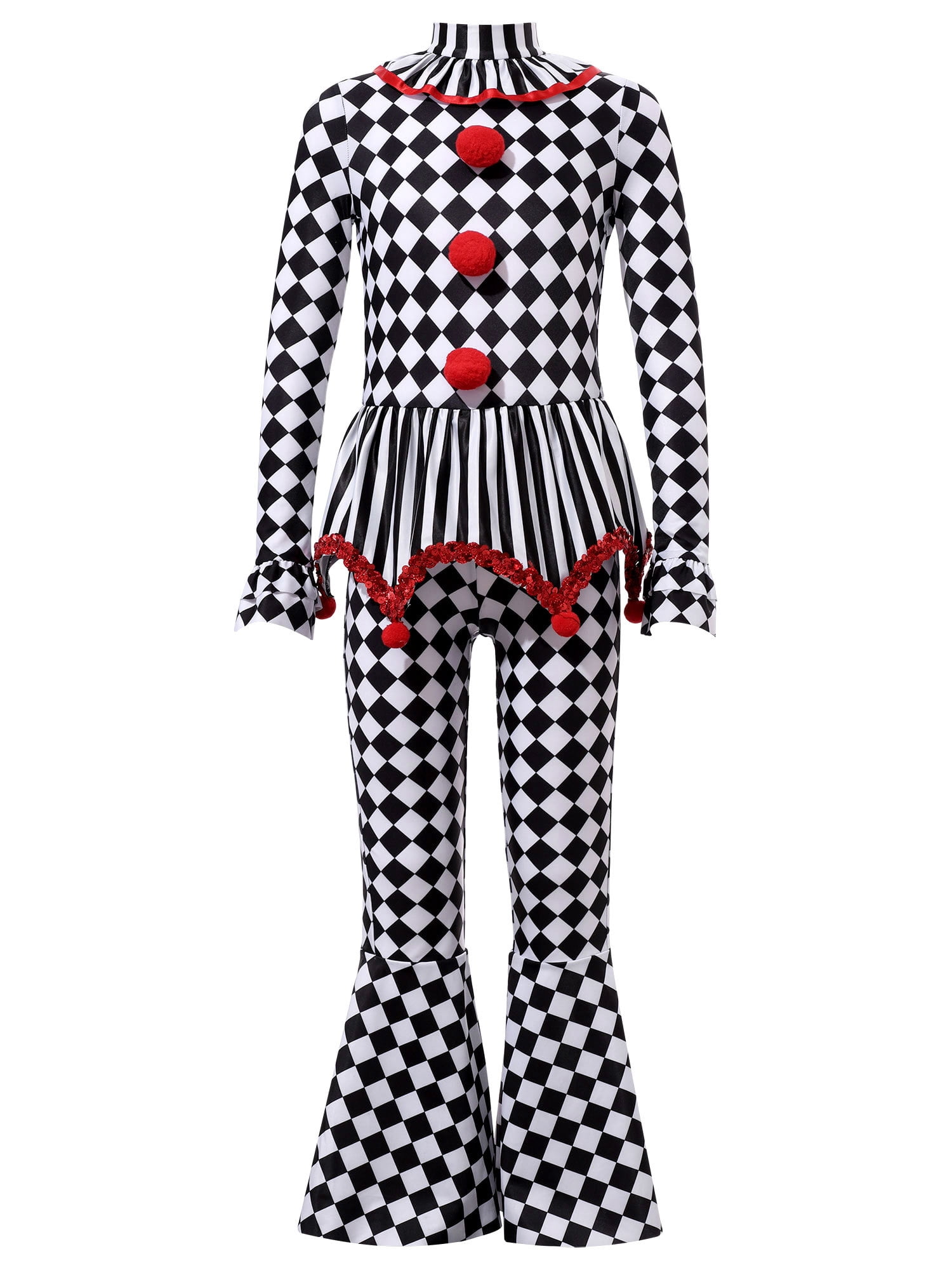 ZDHoor Cartoon Clown Costume Sun Moon Clown Puppets Outfit Halloween ...
