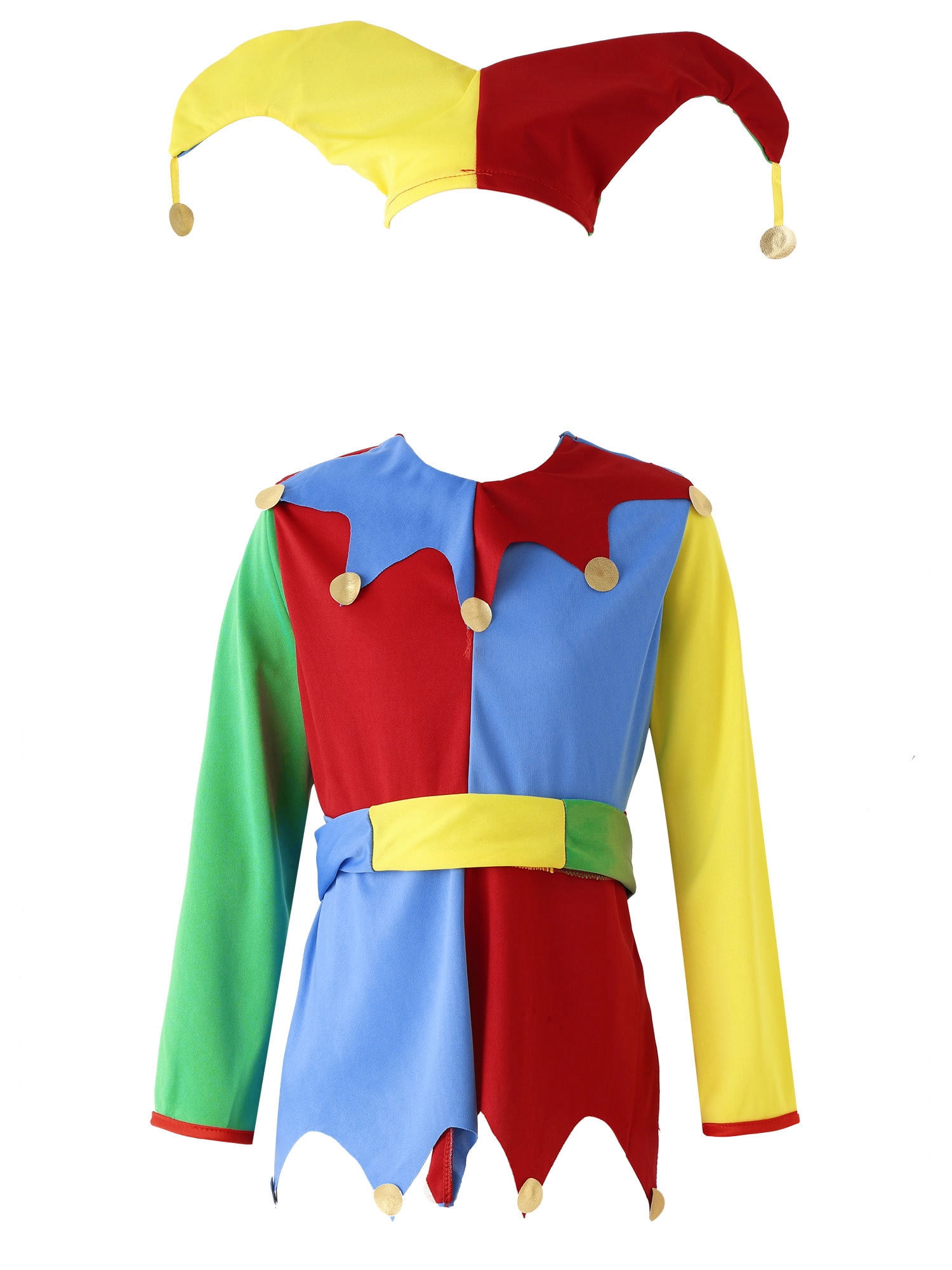 ZDHoor Cartoon Clown Costume Sun Moon Clown Puppets Outfit Halloween ...