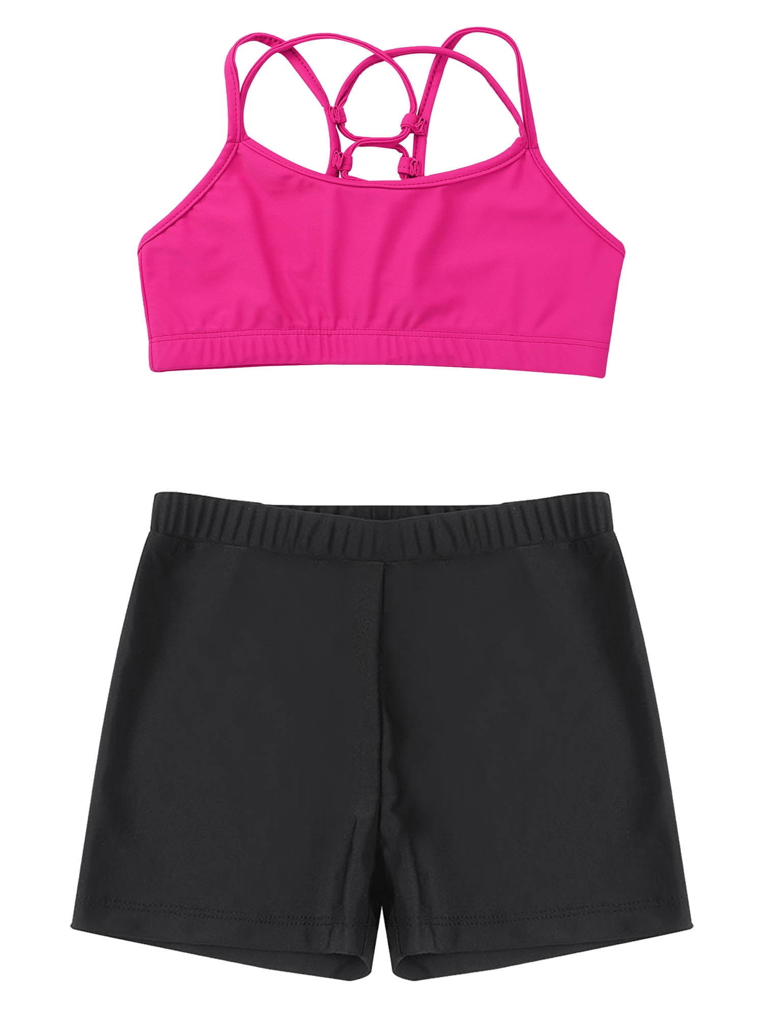 ZDHoor Girl's 2 Piece Bathing Suits Strappy Back Cross Bikini Set ...