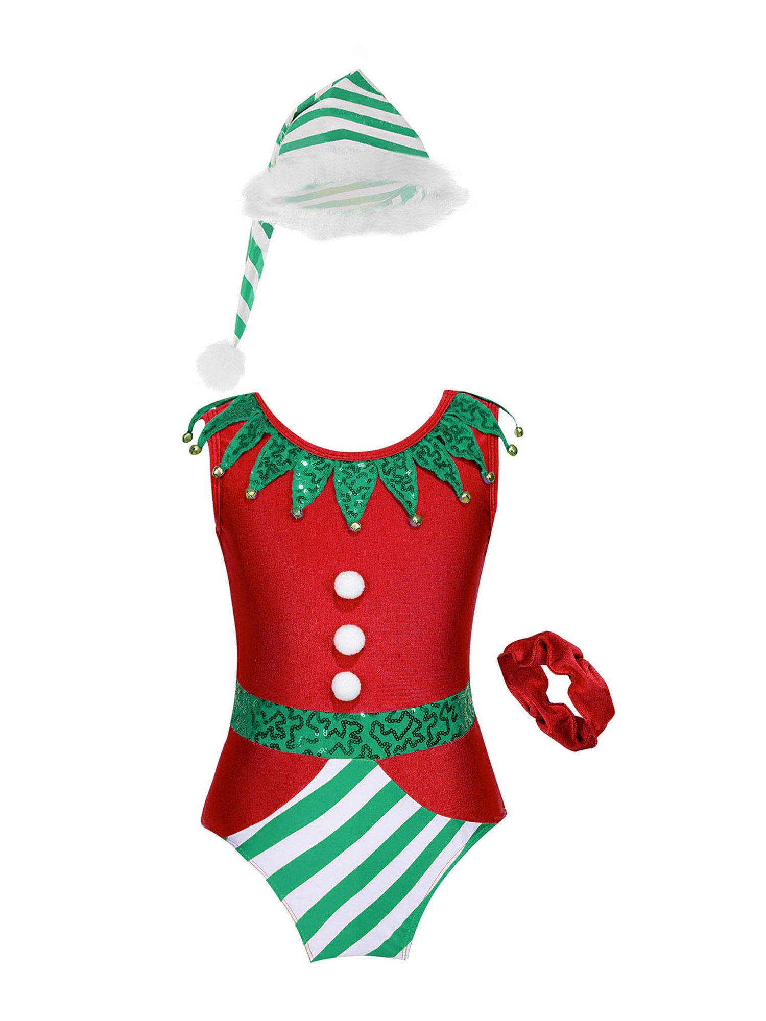 ZDHoor Girls Christmas Elf Costumes Gymnastics Leotard Ballet Dance ...