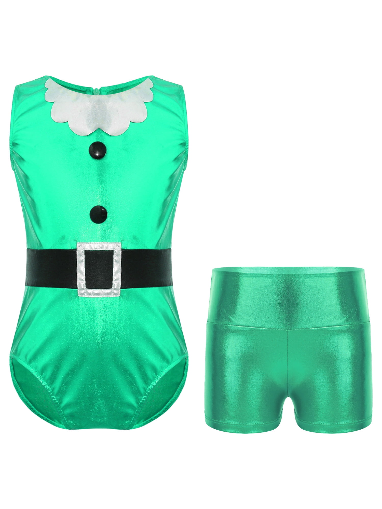 ZDHoor Girls Christmas Santa Claus Elf Costume Gymnastic Skating ...