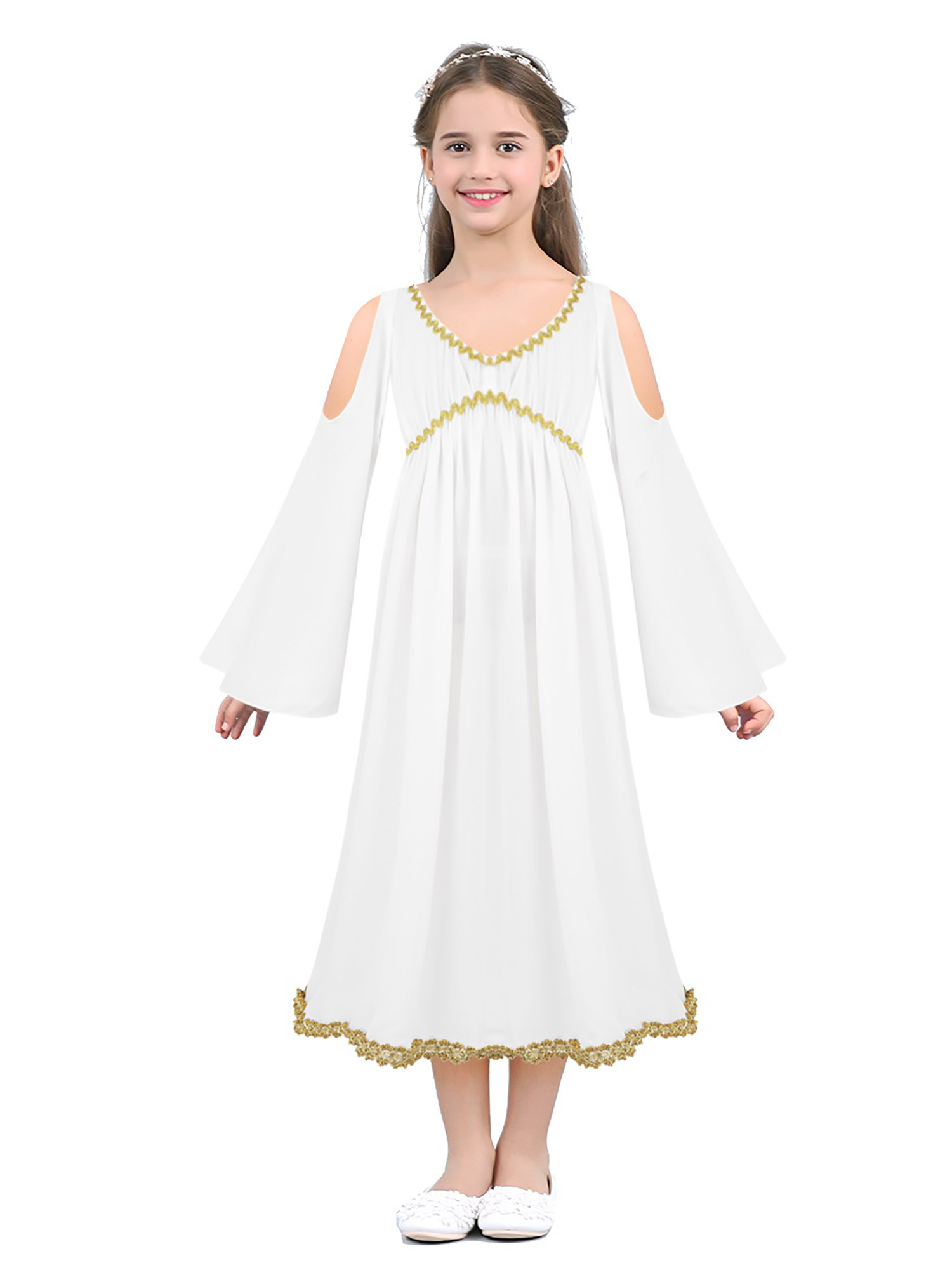 ZDHoor Girls Greek Roman Princess Costume Aphrodite Athena Halloween ...