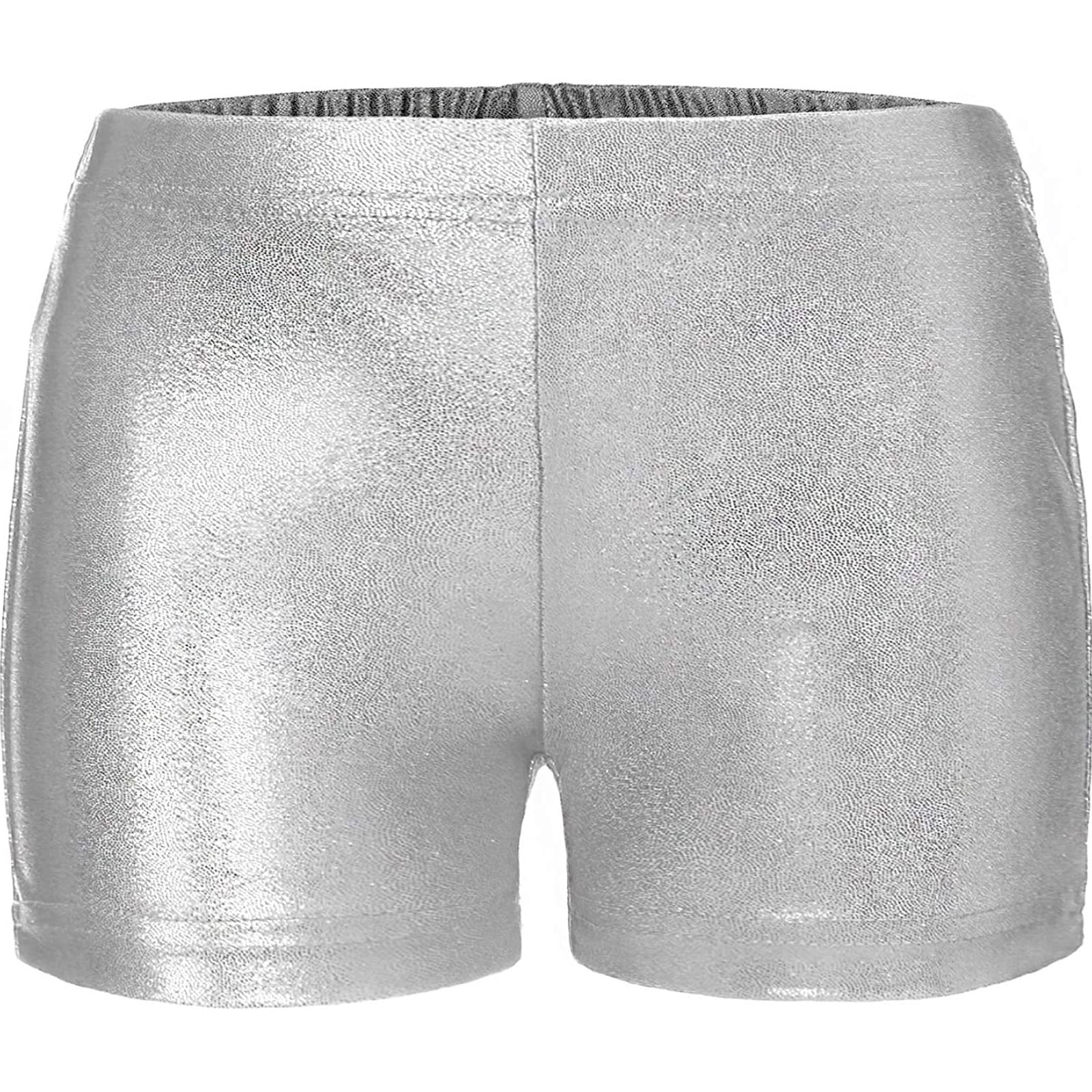 ZDHoor Girls Shiny Dance Shorts Gymnastics Athletic Shorts Elastic ...
