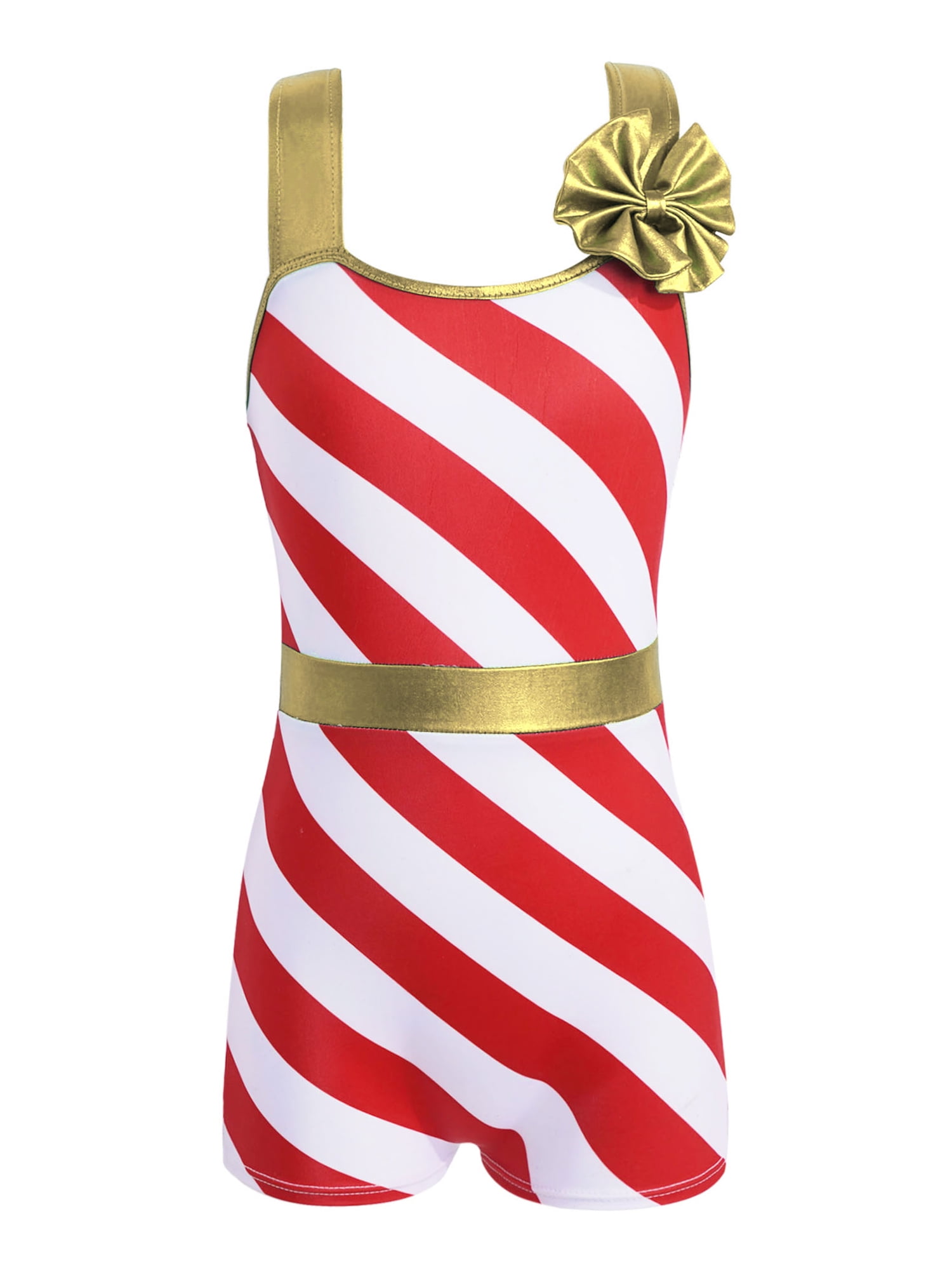 ZDHoor Girls Striped Candy Cane Christmas Costumes CrissCross Back ...