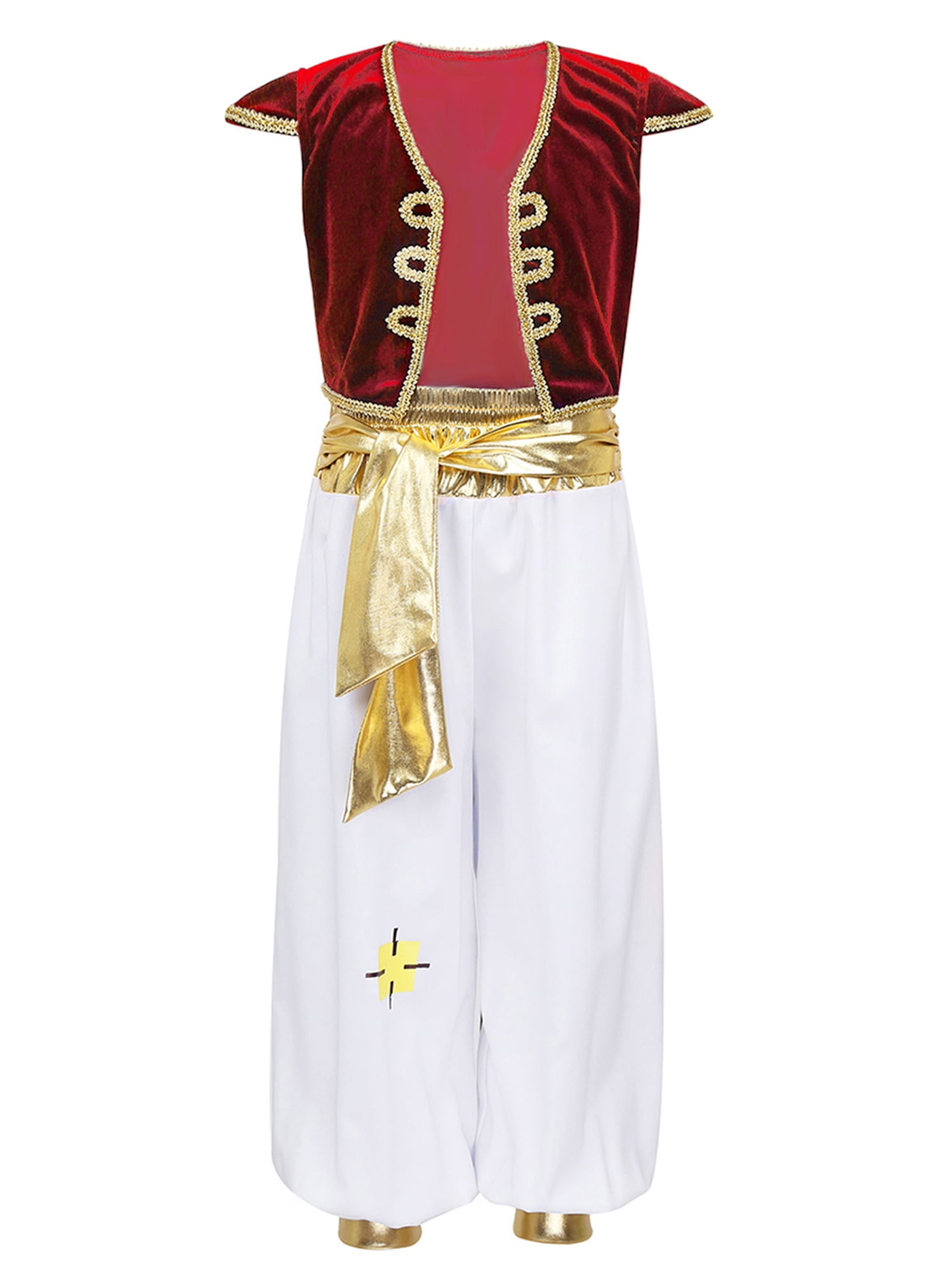 ZDHoor Kids Boys Arab Prince Costume Persian Role Play Halloween Golden ...
