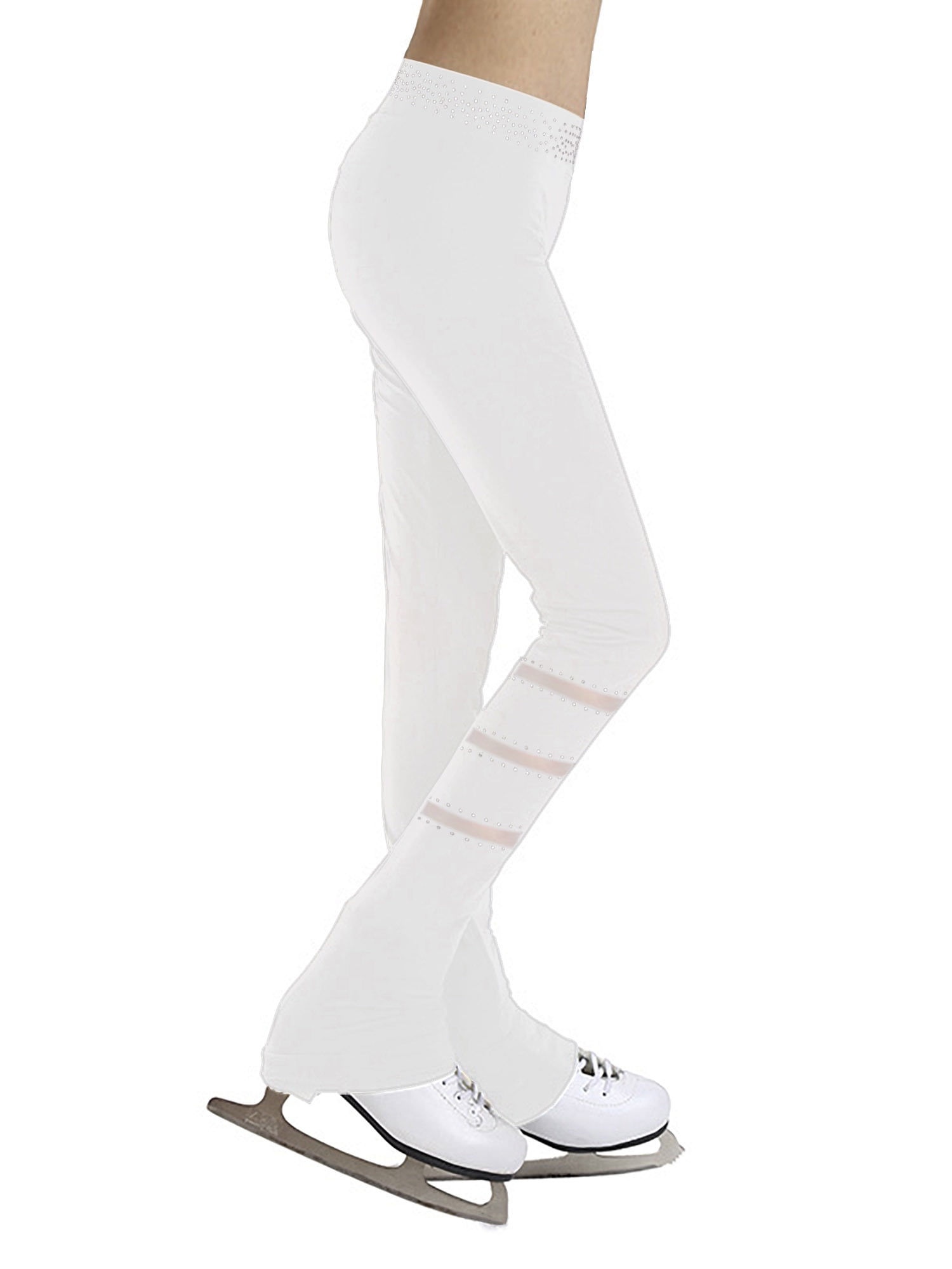 ZDHoor Kids Girls Figure Skating Pants Side Rhinestones Ice Skating ...