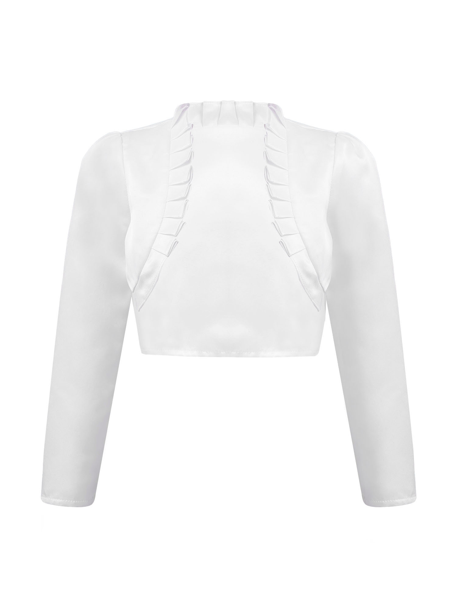 ZDHoor Kids Girls Satin Shrug Cardigan 3/4 Sleeve Pleated Bolero for ...