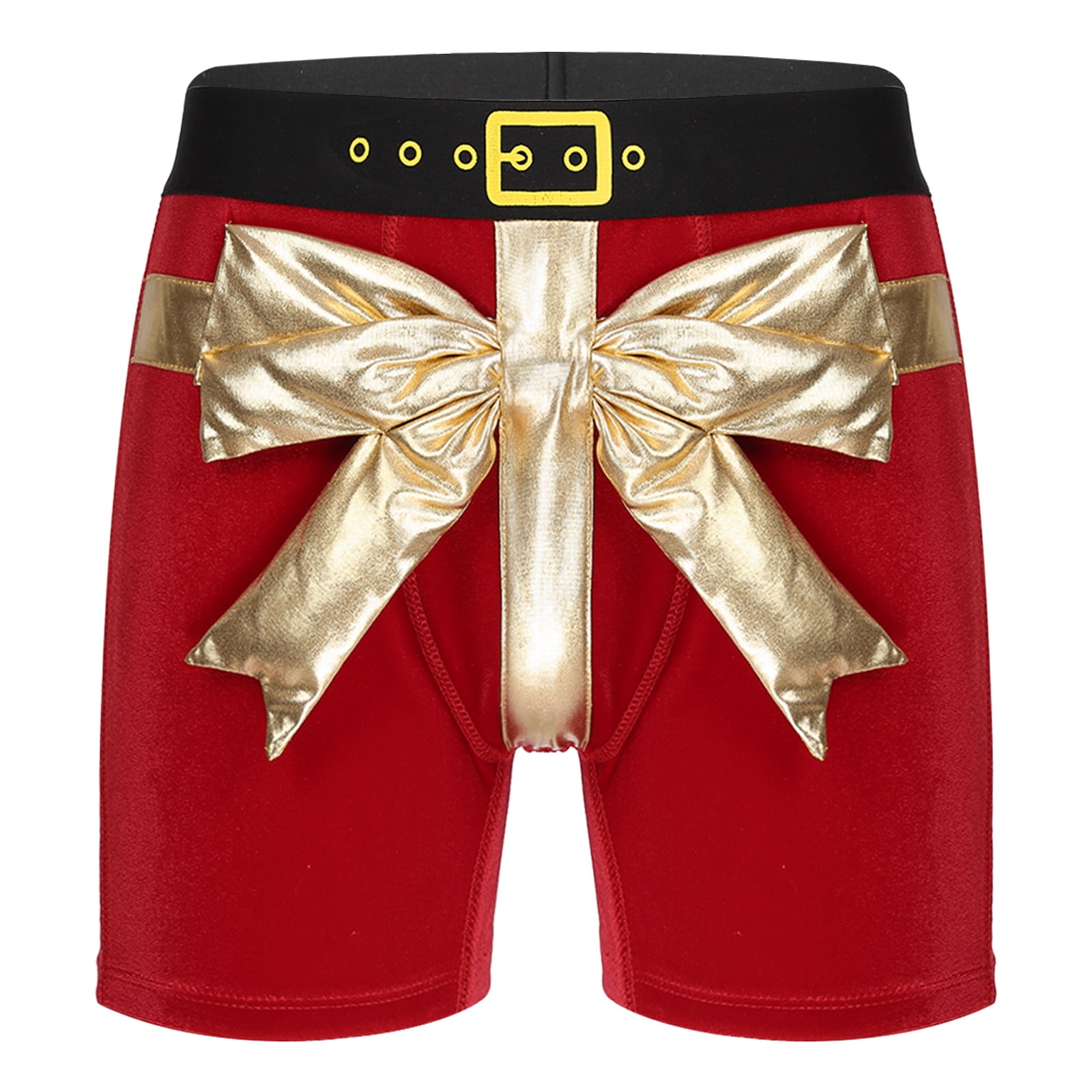 ZDHoor Mens Xmas Costume Ball Santa Claus Boxer Briefs Velvet Elk ...