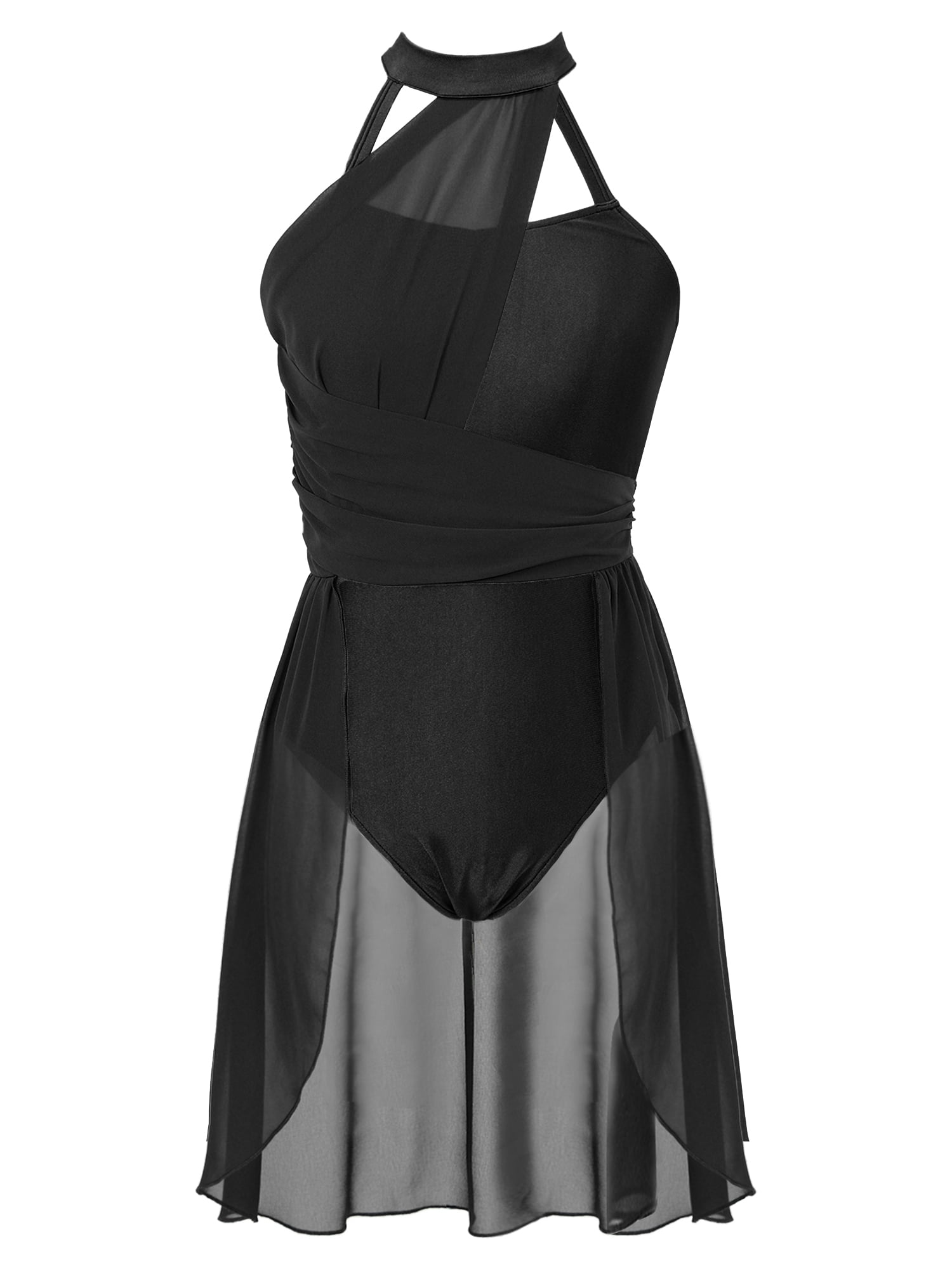 ZDHoor Womens Chiffon Ballet Dancewear Strappy Back Lyrical Latin Dance ...