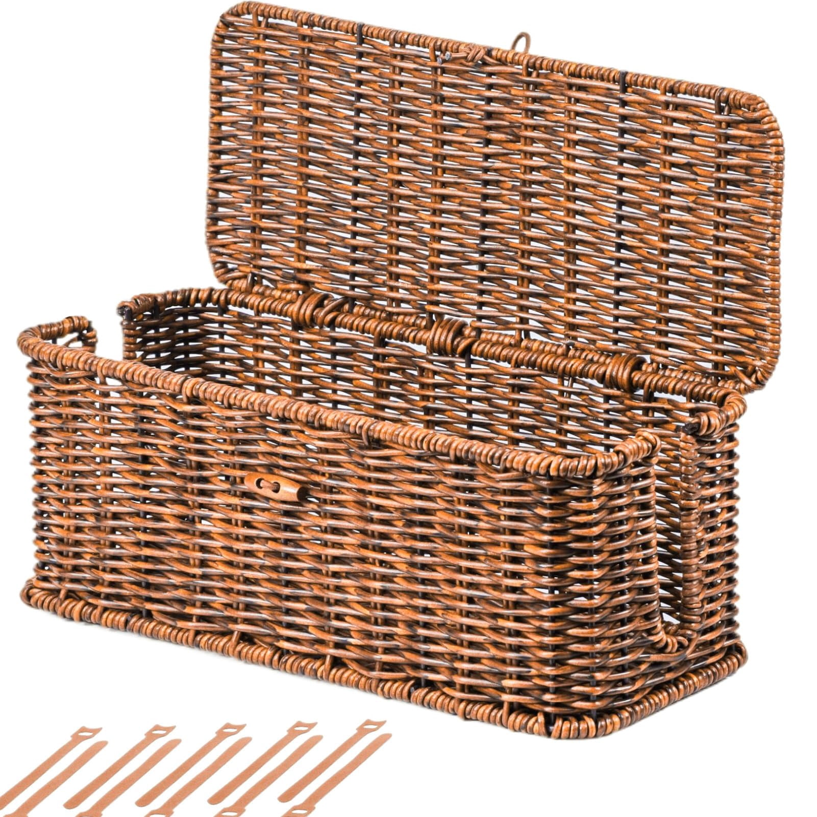 ZDM Cable Management Box, Rattan Style Cord Organizer for Desk Cord ...