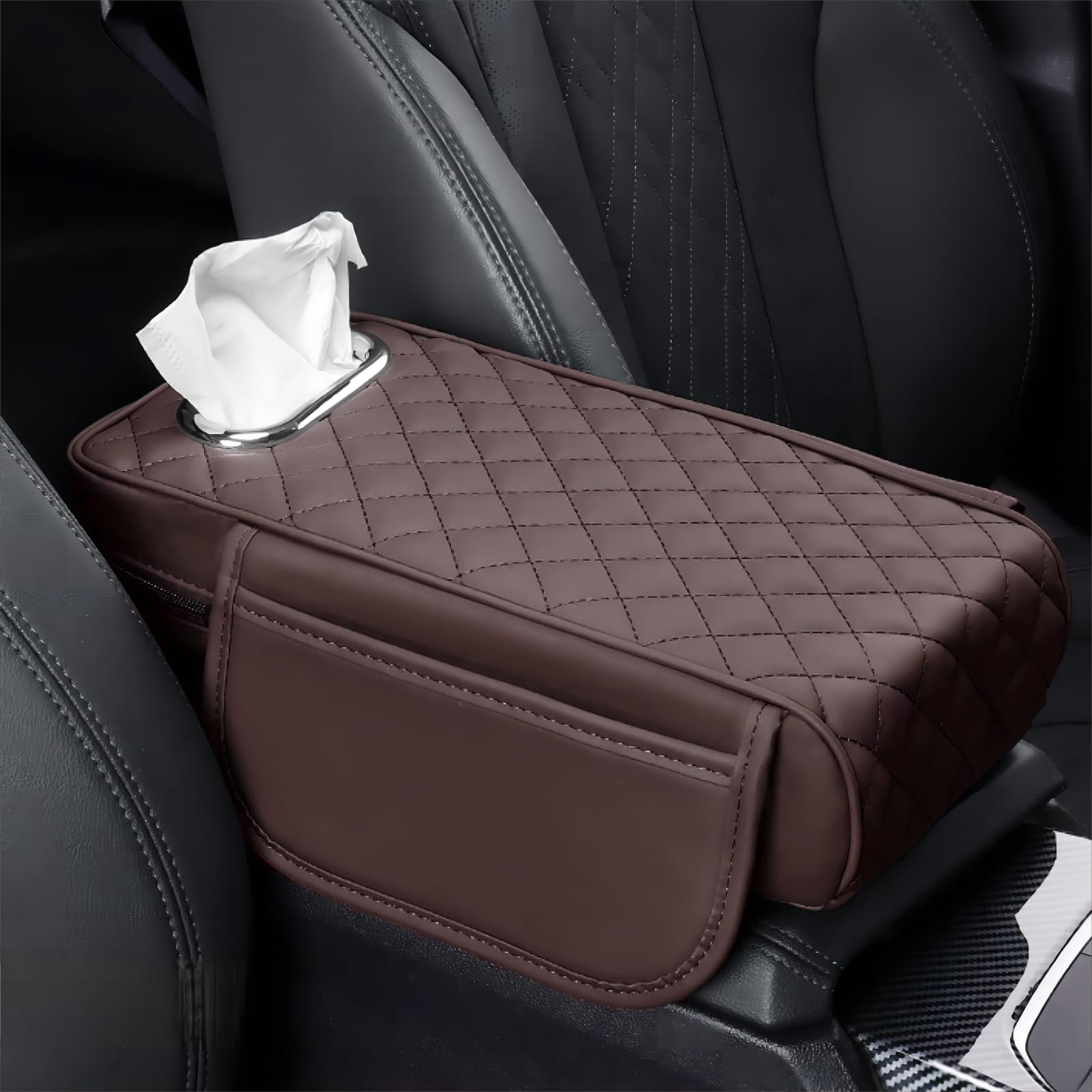ZDM Center Console Cover Arm Rest Cover Leather Car Armrest Box Pad ...
