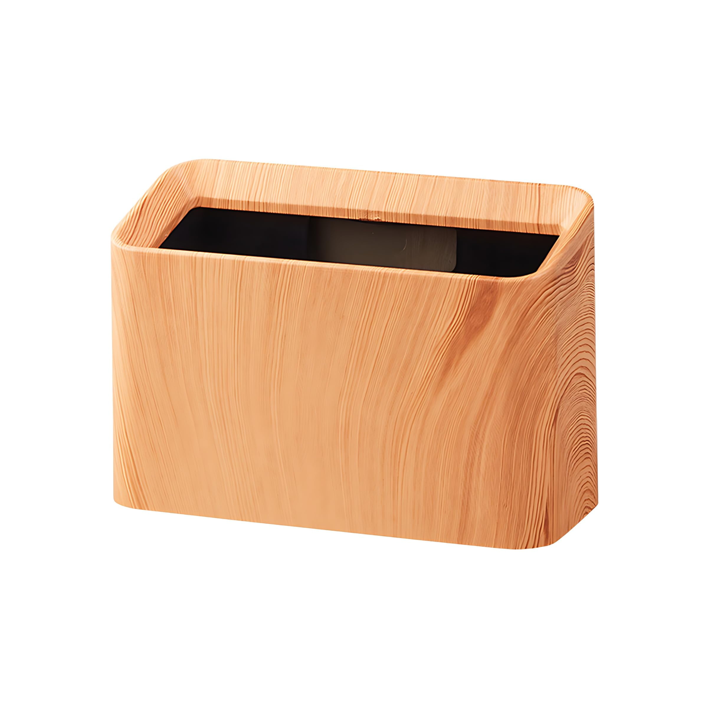 ZDM Mini Desk Trash Can, Desktop Trash Can Wood Grain, Uncovered Retro ...