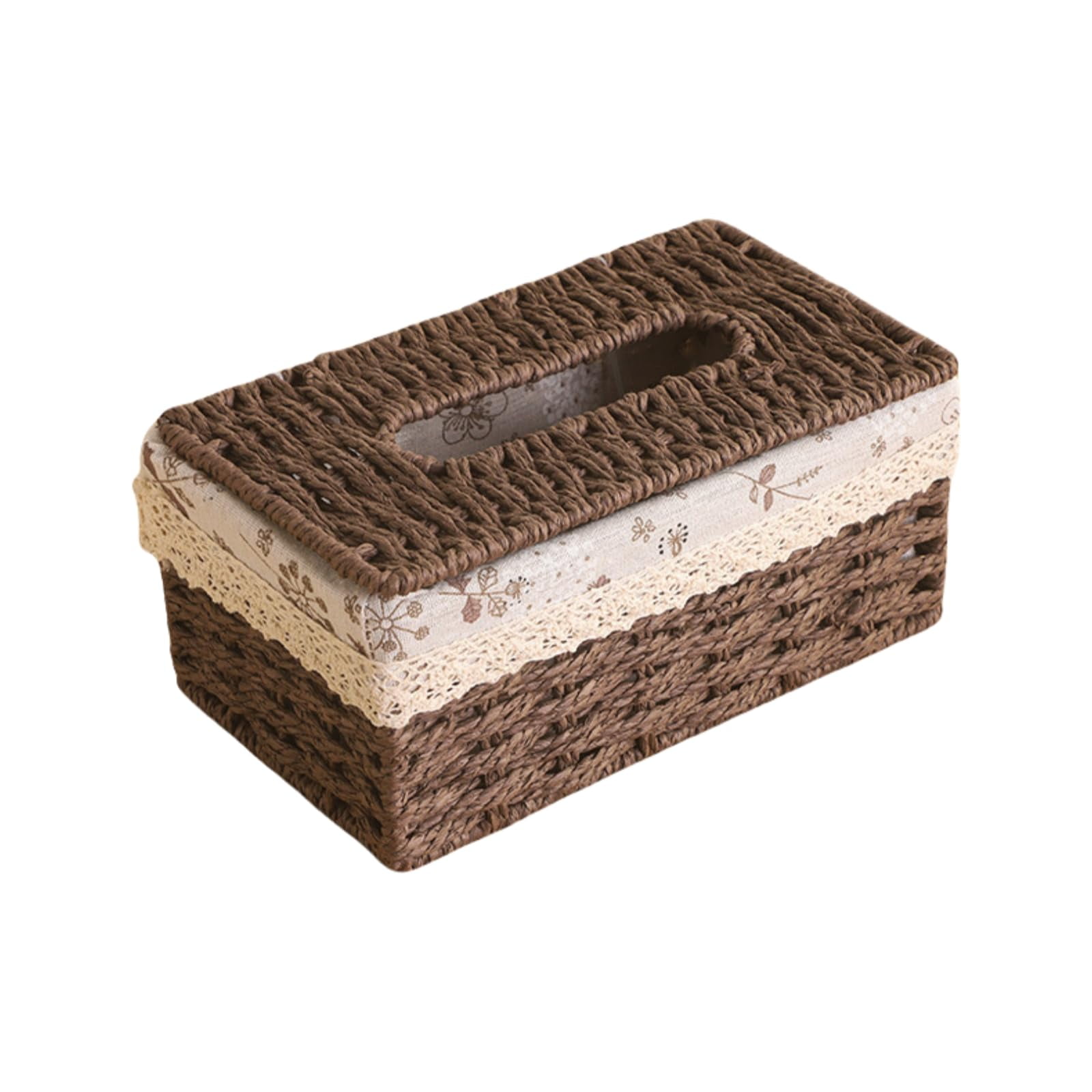 ZDM Rattan Tissue Box Cover Square, Hand Woven Wicker Tissue Holder, 10 ...