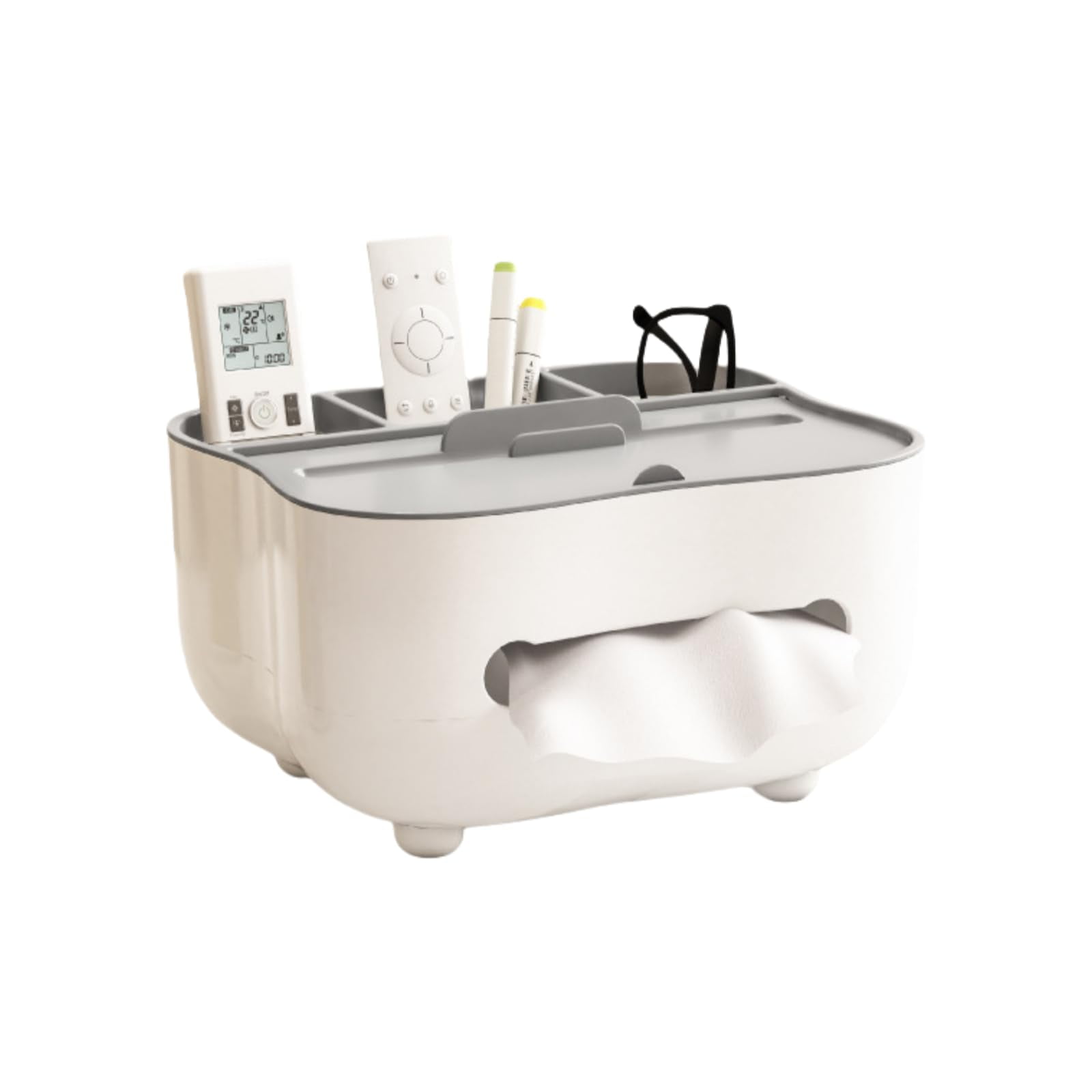 ZDM Tissue Box Cover with Compartment, Refined Modern ABS Fabric with ...