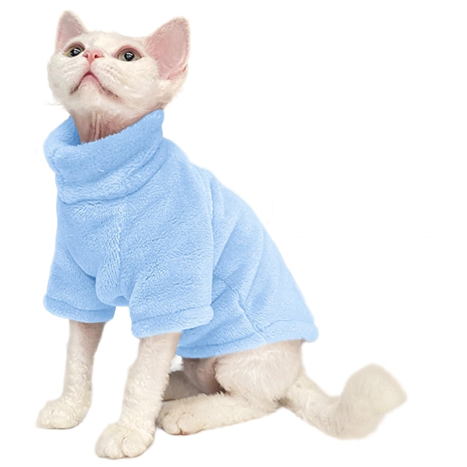 ZDM Turtleneck Sweater Coat for Cat, Sphynx Cat Clothes Cat Pajamas for ...
