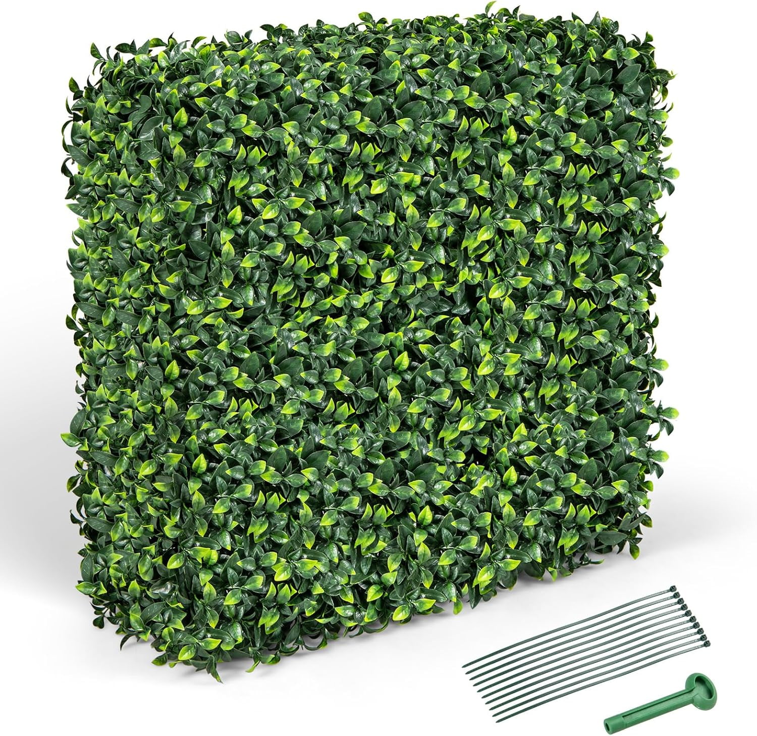 ZDOOR Artificial Boxwood Hedge Wall, Fake Grass Wall w/Realistic PE ...