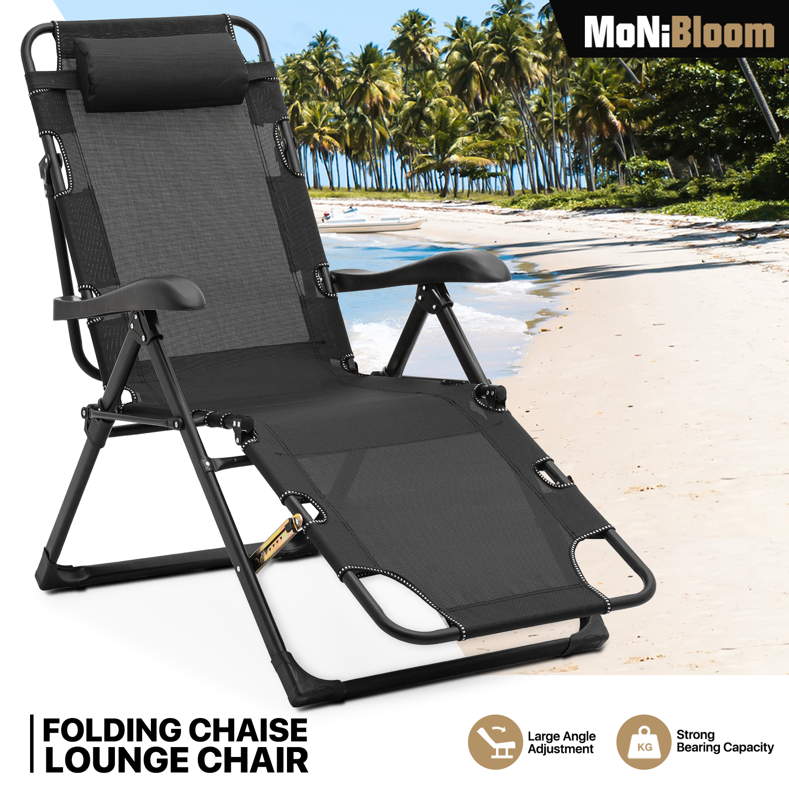 ZDOOR Foldable Zero Gravity Chair Adjustable Lounge Chair Reclining ...