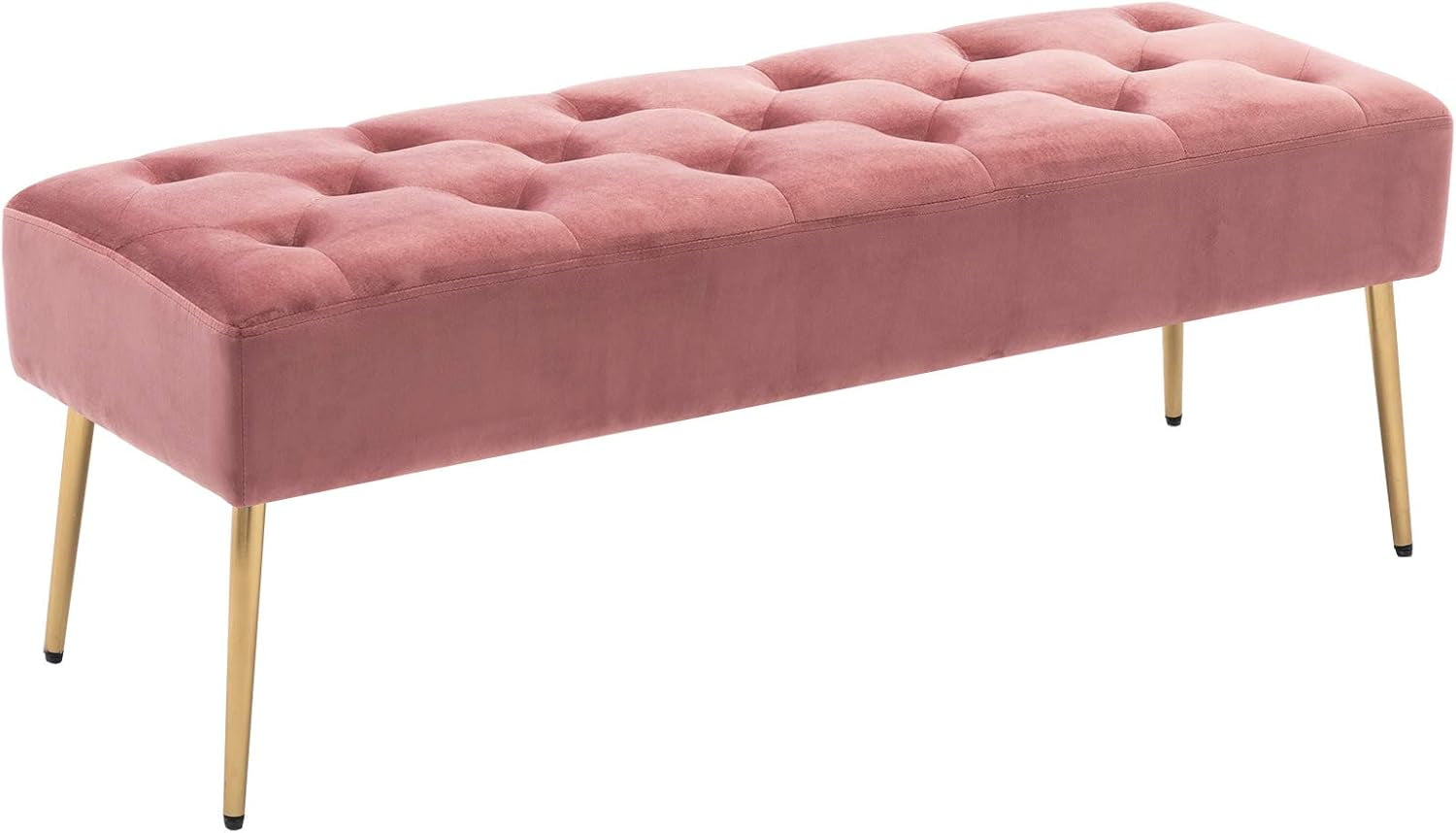 ZDOOR Modern Velvet Ottoman Bench, Button-Tufted Upholstered Bedroom ...