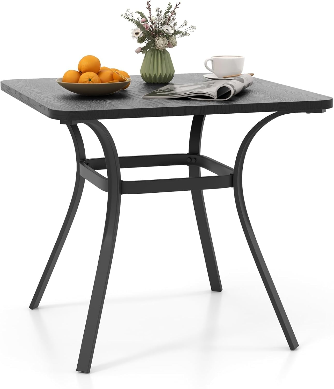 ZDOOR Patio Dining Table, 32”x32”x29” Outdoor Table, Heavy-Duty Metal ...