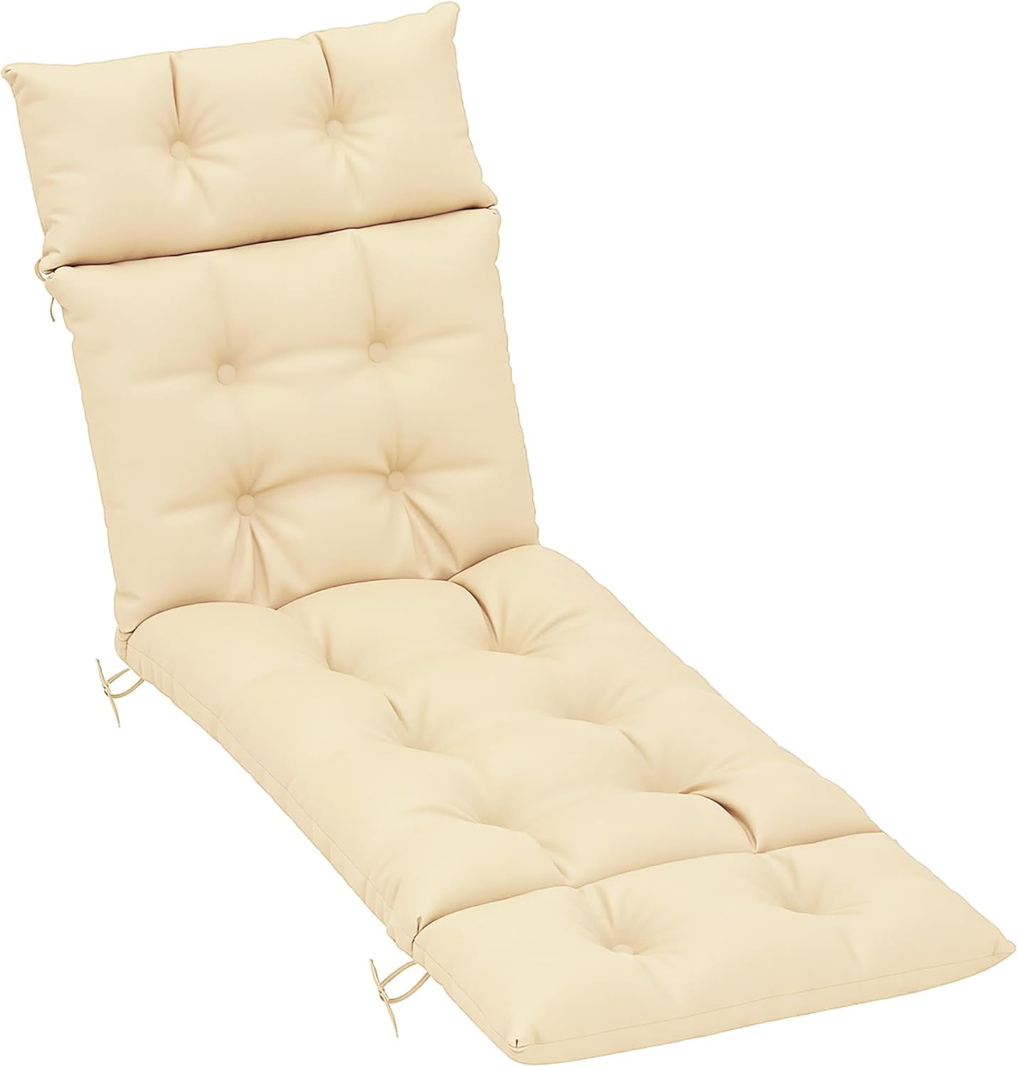 ZDOOR Patio Lounge Chair Cushion, Tufted Thick Outdoor Chaise Lounge ...