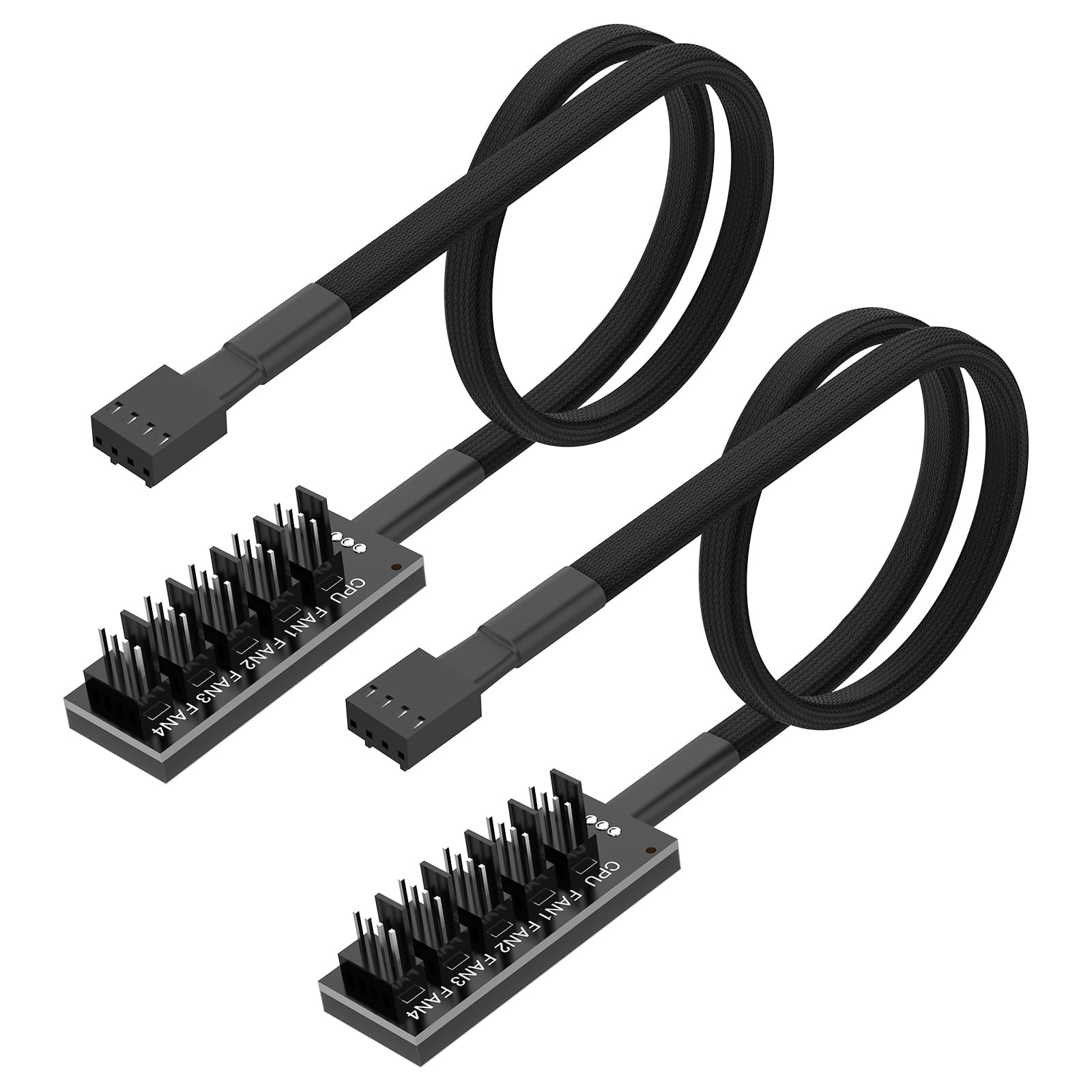 ZDRU 4-Pin PWM PC KEF16 Fan Hub, 2 Pack PC Fan 1 to 5 Way Splitter, 3PIN/4PIN PWM PC Fan Power ...