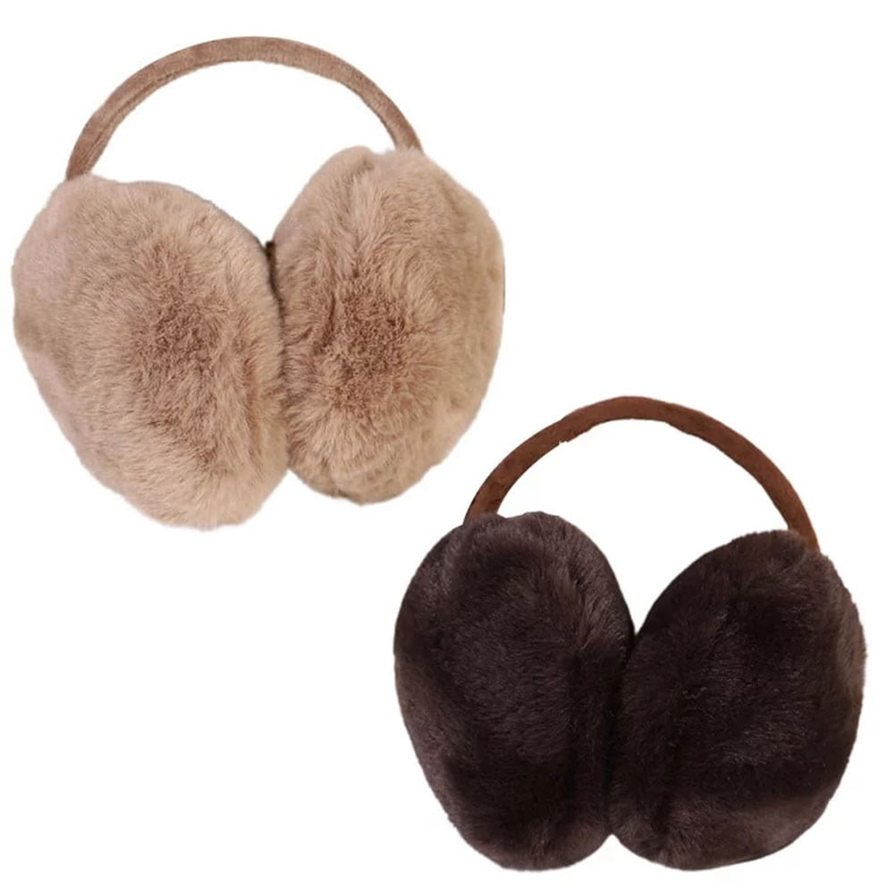 ZDWQFA 2Pcs Adjustable Faux Fur Earmuffs- Soft Warm Ear Muffs for ...