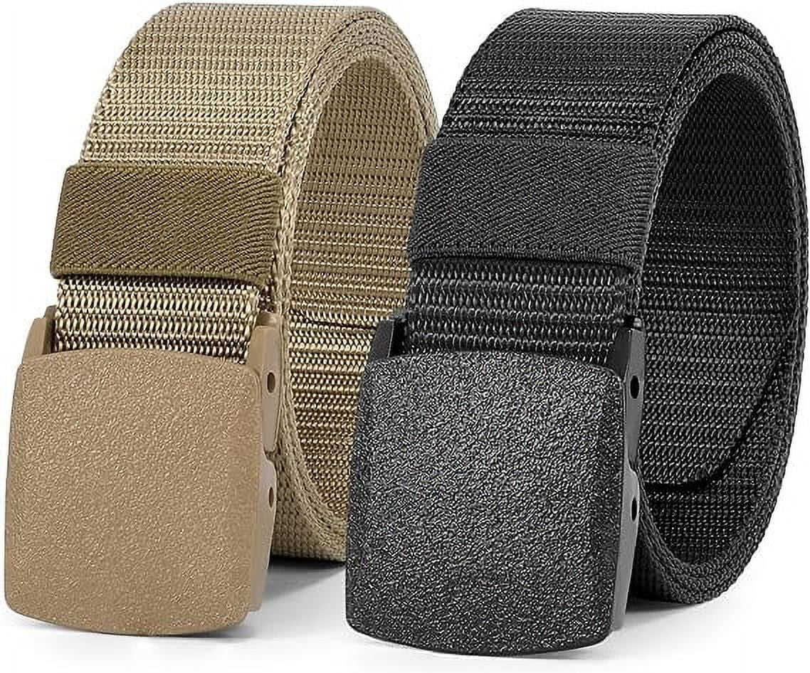 ZDWQFA 2Pcs Men Belt Nylon Belt Webbing Canvas Outdoor Web Belt with ...