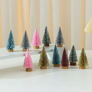 Ayieyill 30 Mini Christmas Trees - Artificial Bottle Brush, 5 Sizes ...