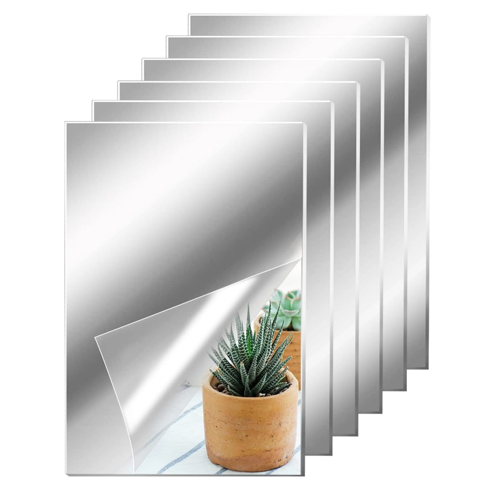 ZDWQFA Flexible Mirror Wall Sticker, 30 x 30 cm, for Home Wall Decor ...