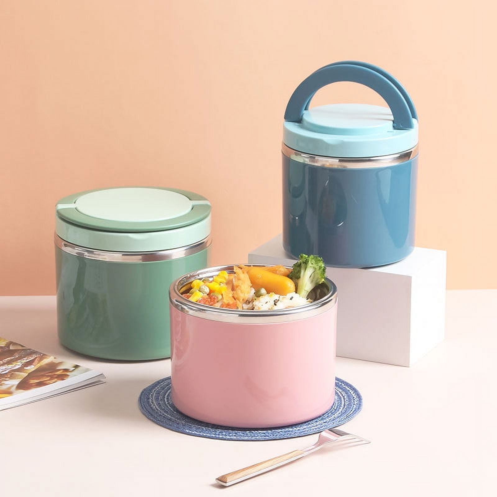 ZDWQFA Food Thermos, 630ml Soup Thermos, Stainless Steel Bento Box with ...