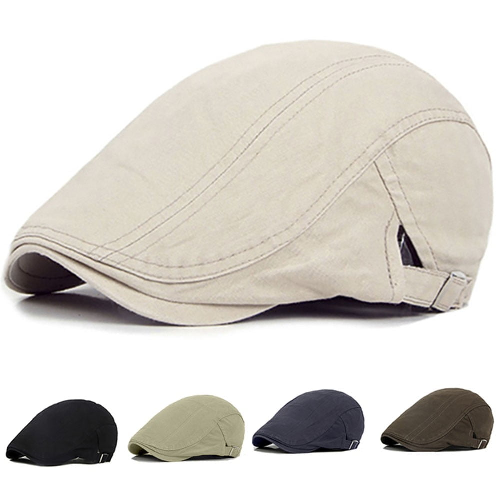 ZDWQFA Newsboy Hats for Men Flat Cap Cotton Adjustable Breathable Irish ...