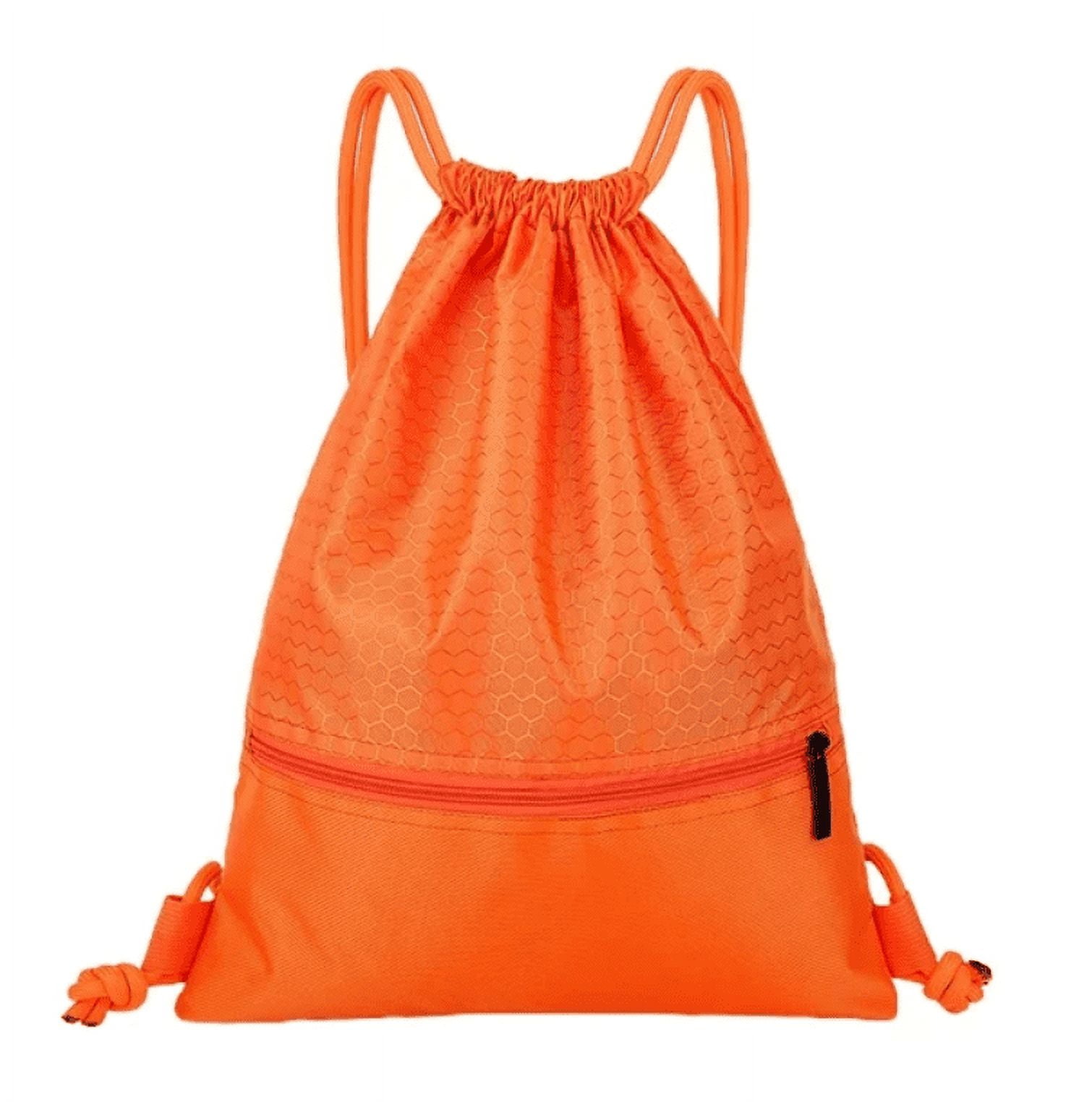 ZDWQFA Waterproof Drawstring Backpack with Zip Pocket for Gym Travel ...