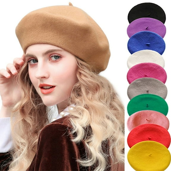 DOVACKA Wool Blend Women Beret Hat French Beret Cap Winter Fashion ...