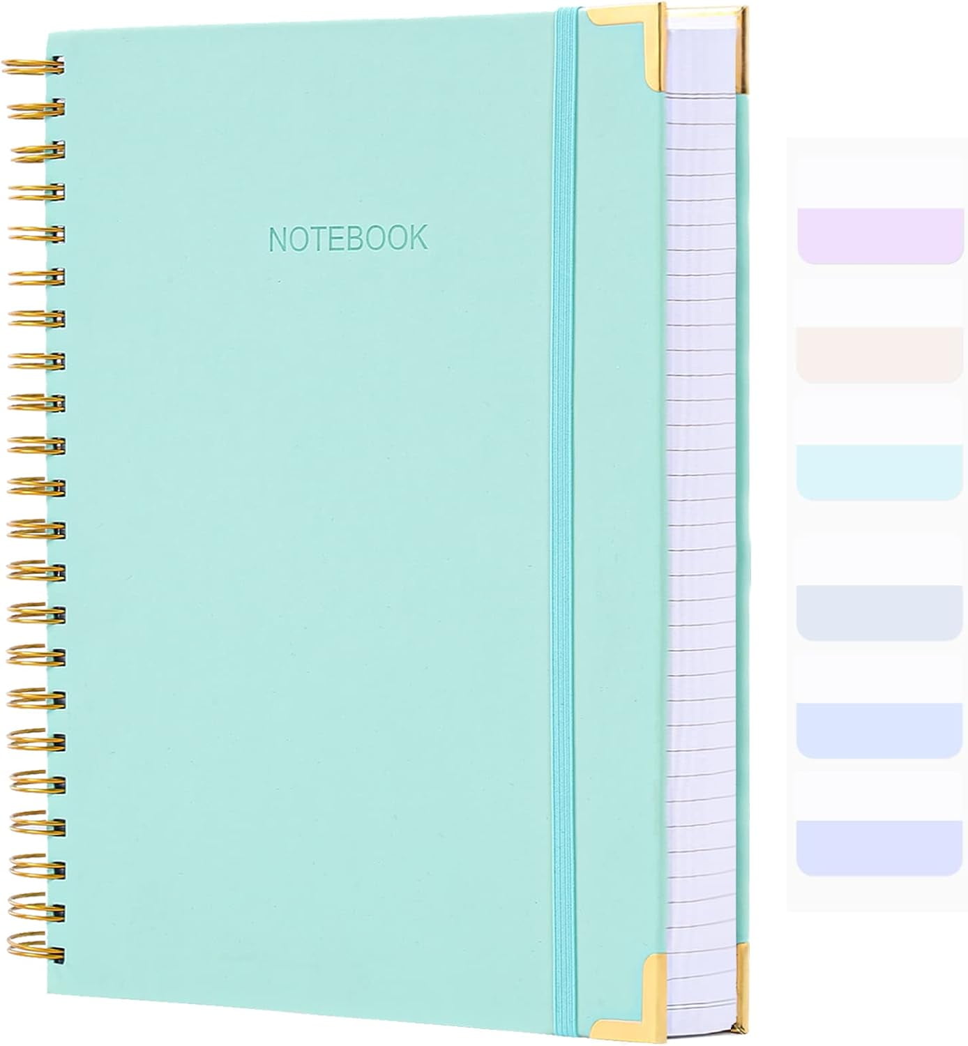 ZDYDJ Spiral Notebook with Sticky Tabs, Blue, 8.5” x 11”, 300 Pages ...