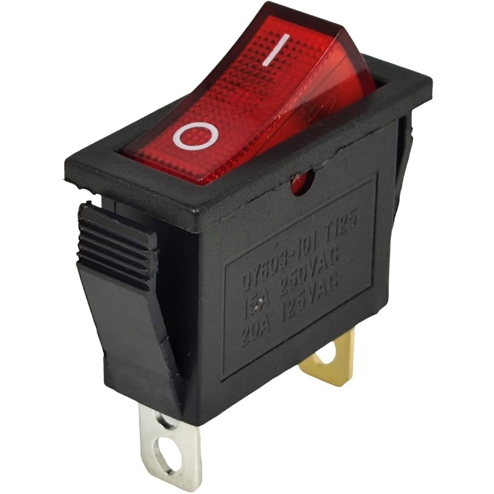 ZE-235L Red Illuminated Rocker Switch ON-Off Compatible with Zing Ear ...