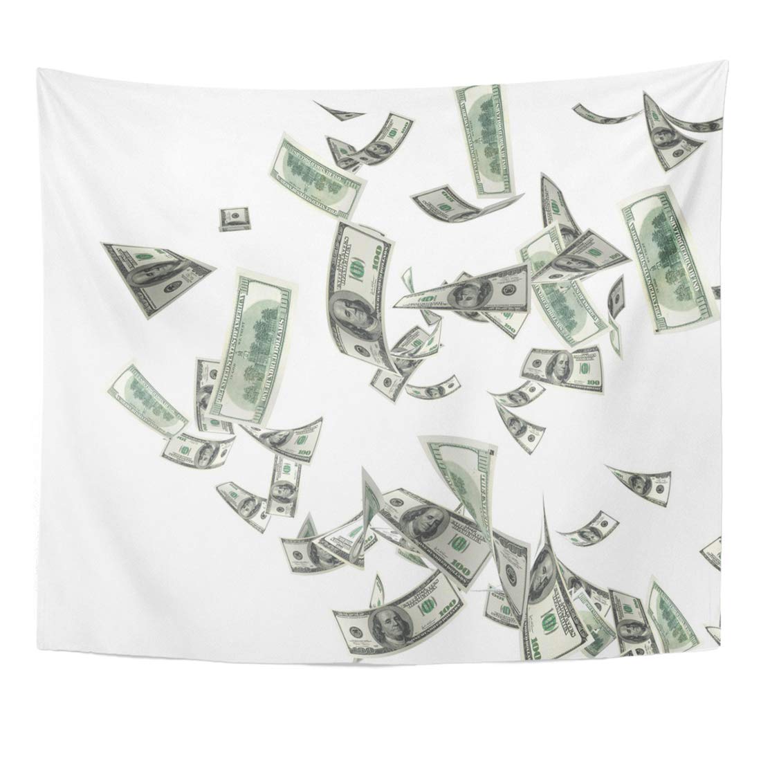 ZEALGNED Blue Fly 3D Money Falling in The White Green Wall Art Hanging ...