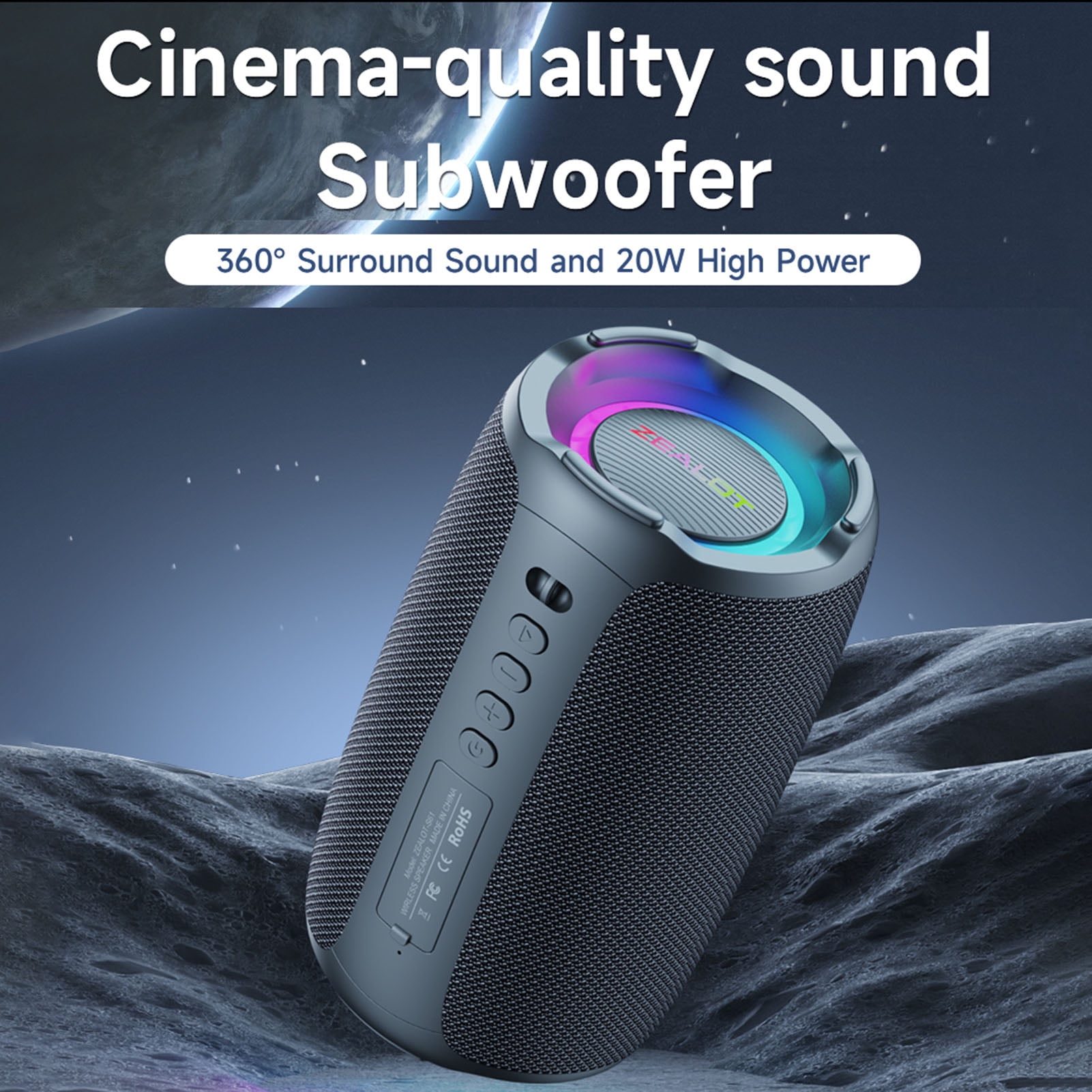 ZEALOT S61 Portable HiFi Bass Subwoofer Wireless BT Speaker for Outdoor ...