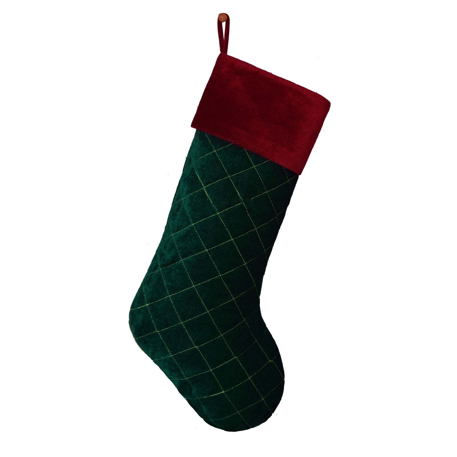ZEAVAN 1Pc Plaid Pattern Red Green Christmas Stocking Flannel Fine ...