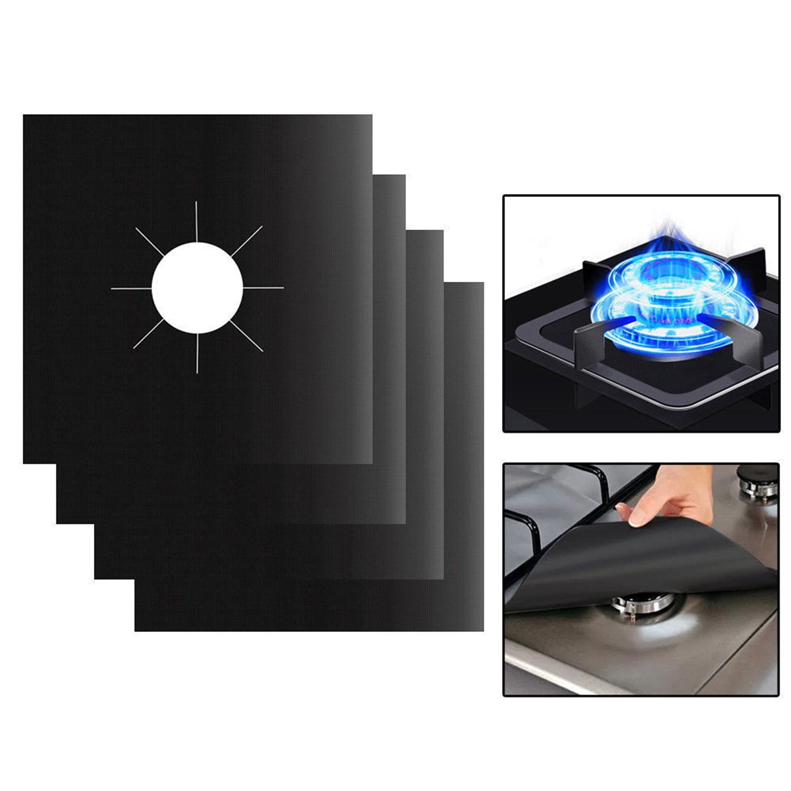 ZEAVAN Durable 4Pcs Gas Stove Mats High Temperature Resistant Kitchen ...