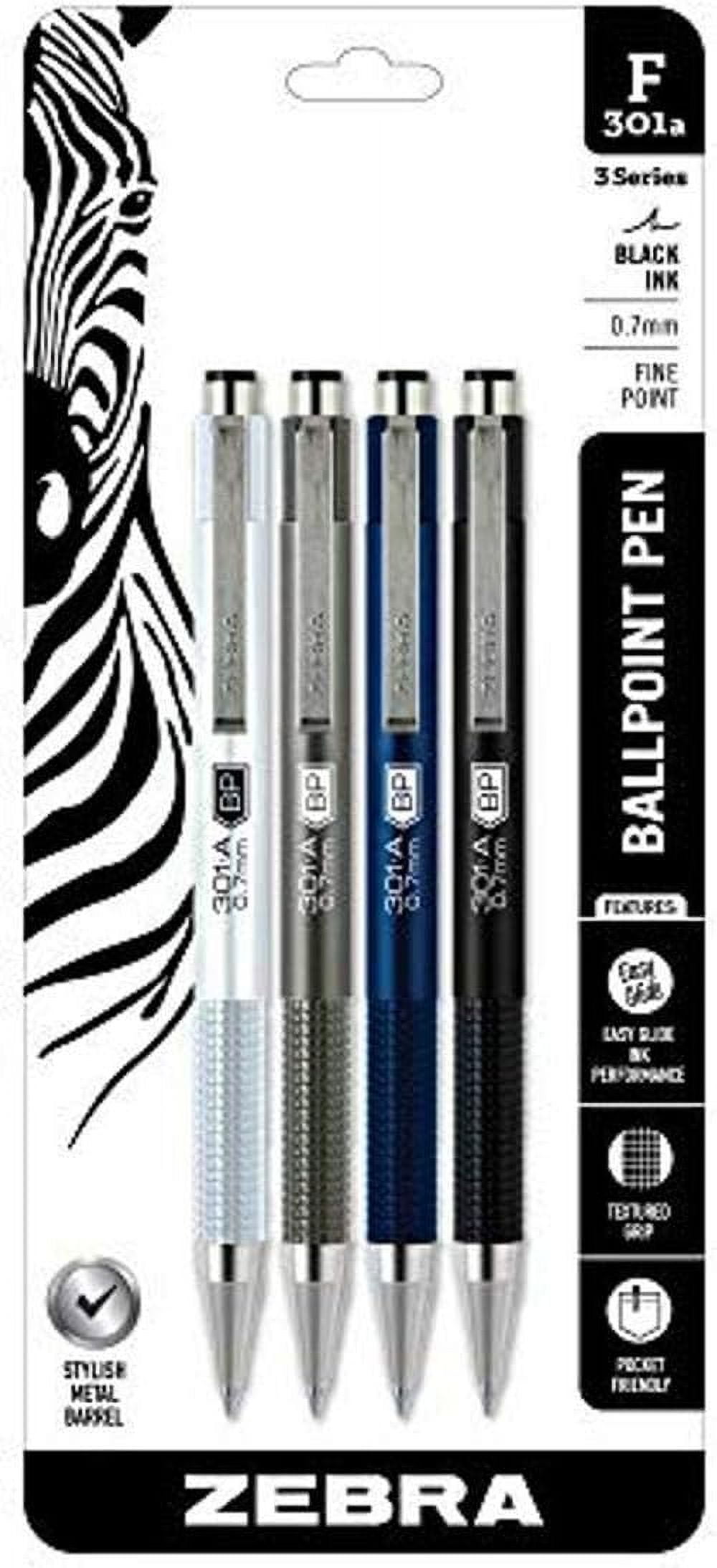 ZEBRA Pen F-301A Retractable Ballpoint Pen, Premium Metal Barrel in ...