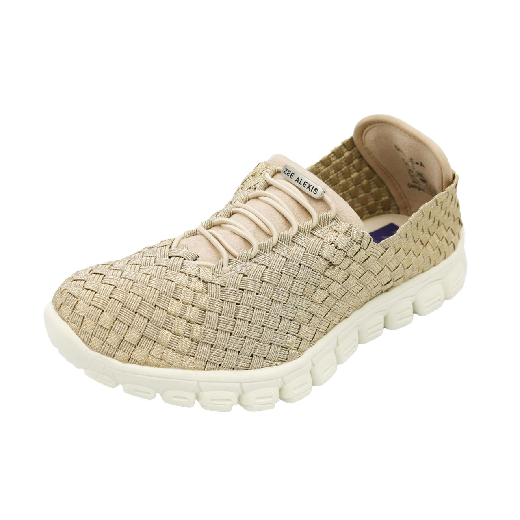 ZEE ALEXIS Women's Danielle Woven Sneakers, Color: Champagne, Size: 9 ...