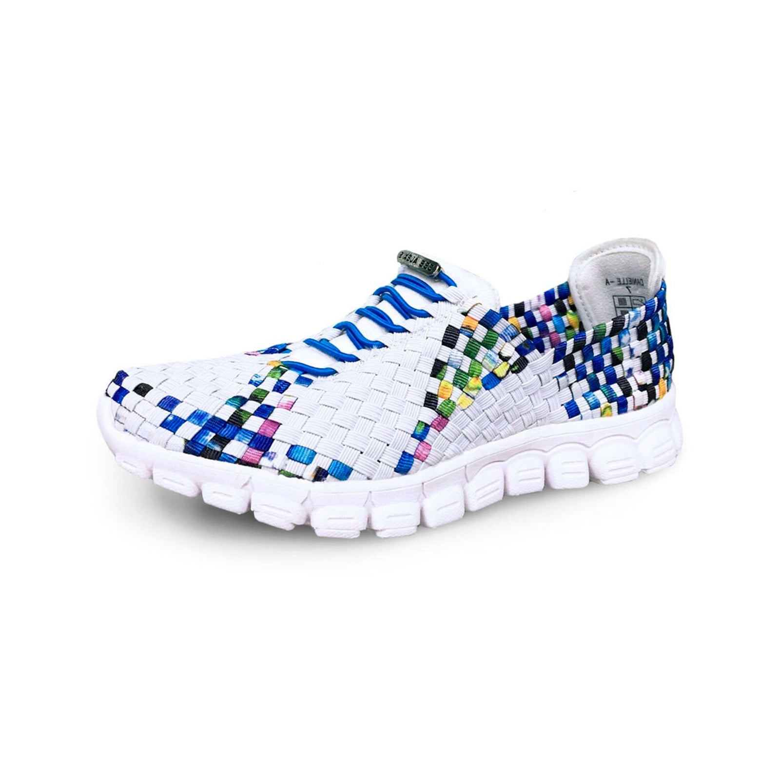 ZEE ALEXIS Women's Danielle Woven Sneakers, White/Turquoise Multi, Size ...