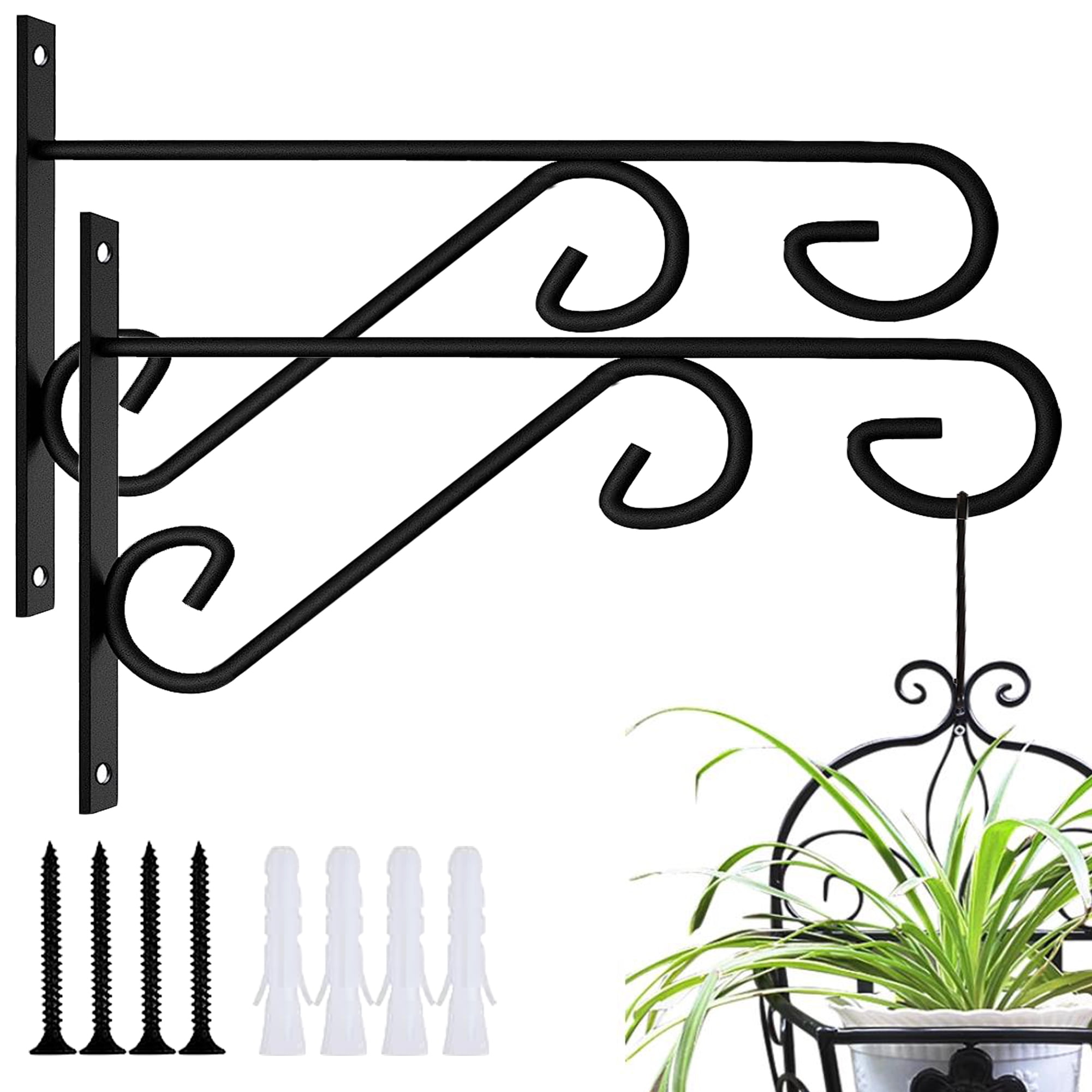 ZEECER Hanging Plant Bracket, 2 Pack 12-inch Plant Hangers Outdoor ...
