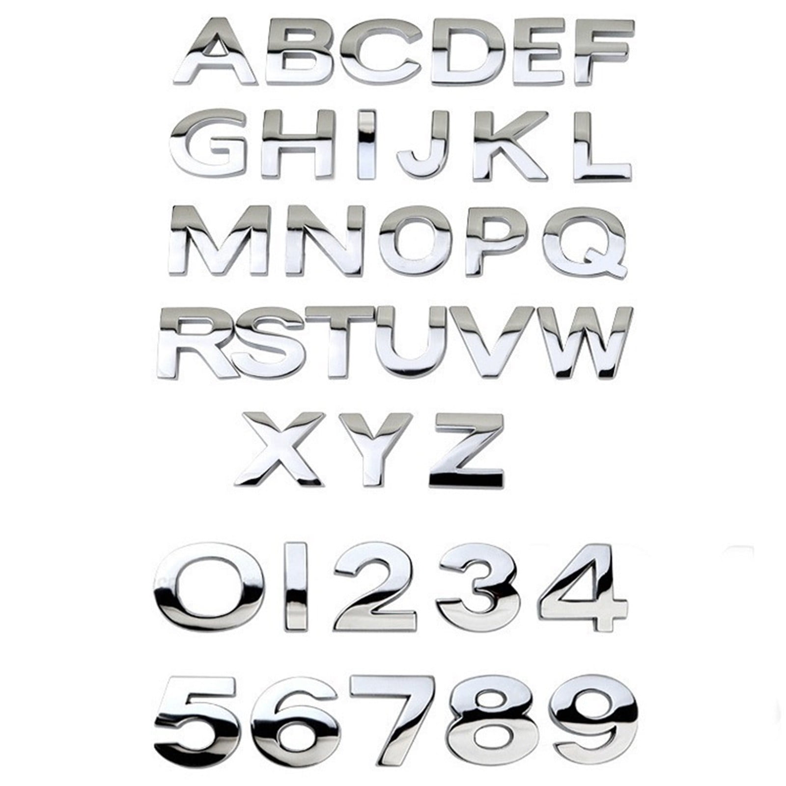 ZEELIY 1PC 3D Car Emblem Sticker Alphabet Letter Number Badge Decal ...