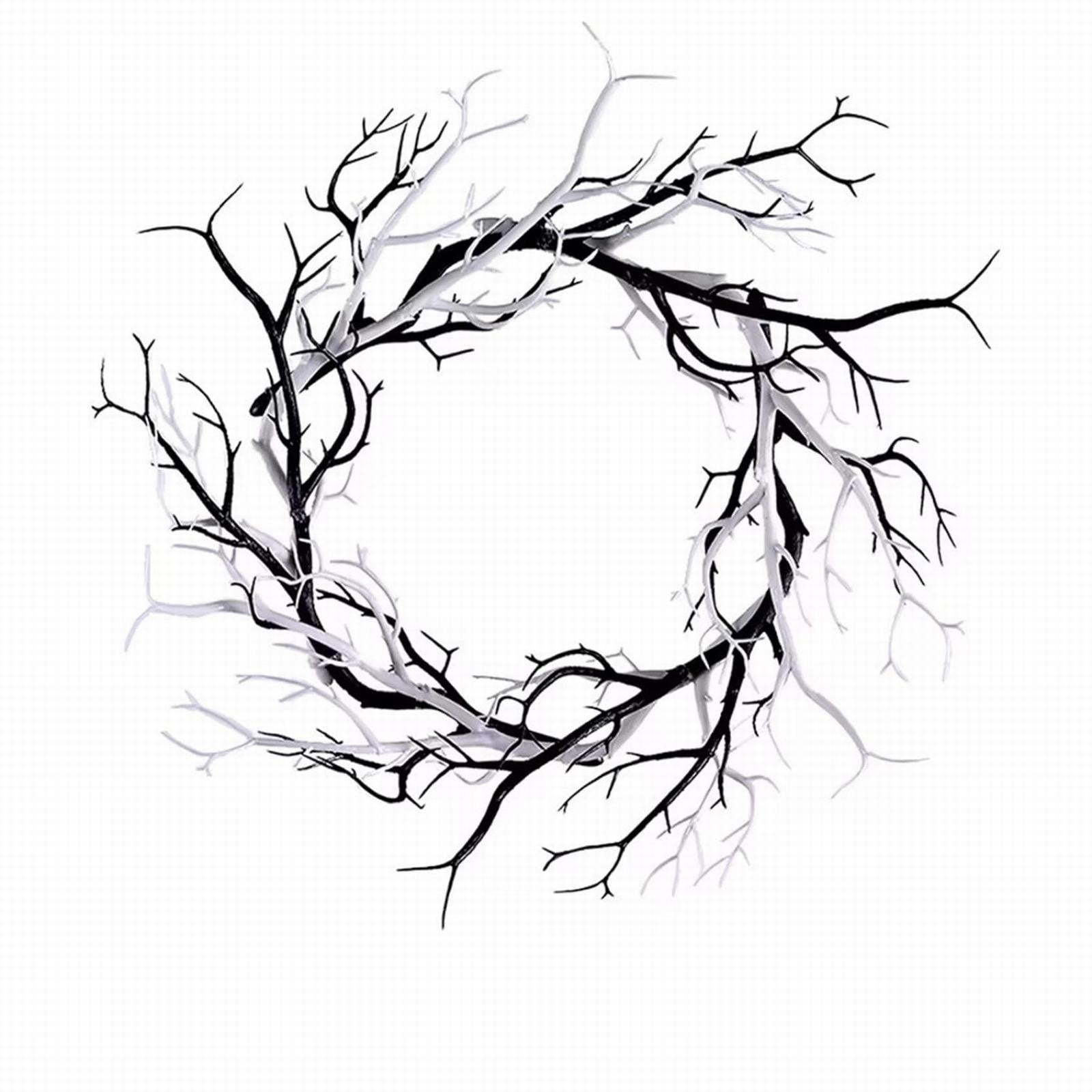 ZEELIY Clearance Black Branch Wreath Gothic Twig Wreaths for Front Door ...