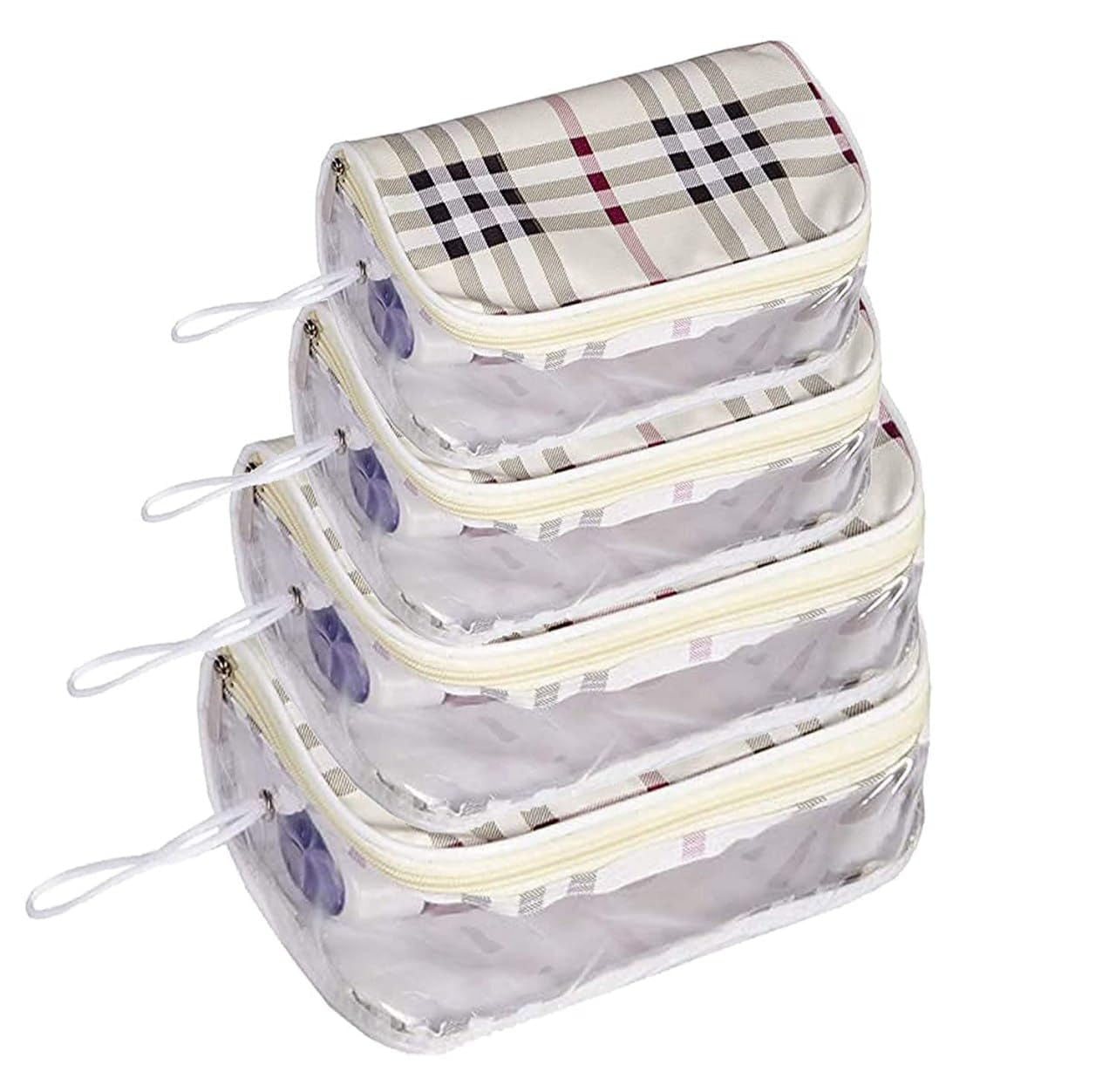 ZEELPETAL Cosmetic Pouch Set Travel Toiletry Kit Bag Transparent Makeup ...